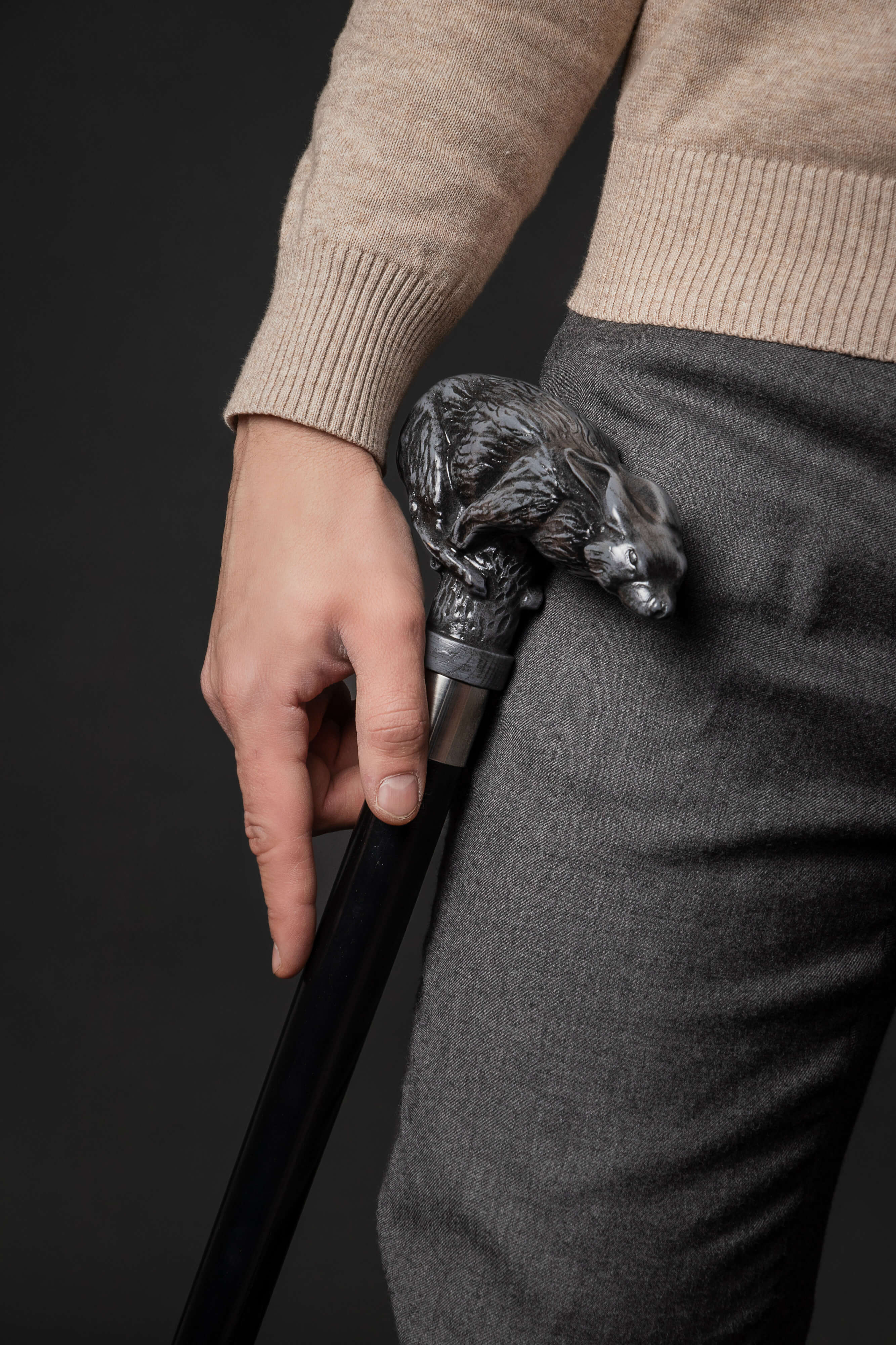 Rabbit Walking Cane, Wooden Rabbit Carving Head Walking Stick | ART ...