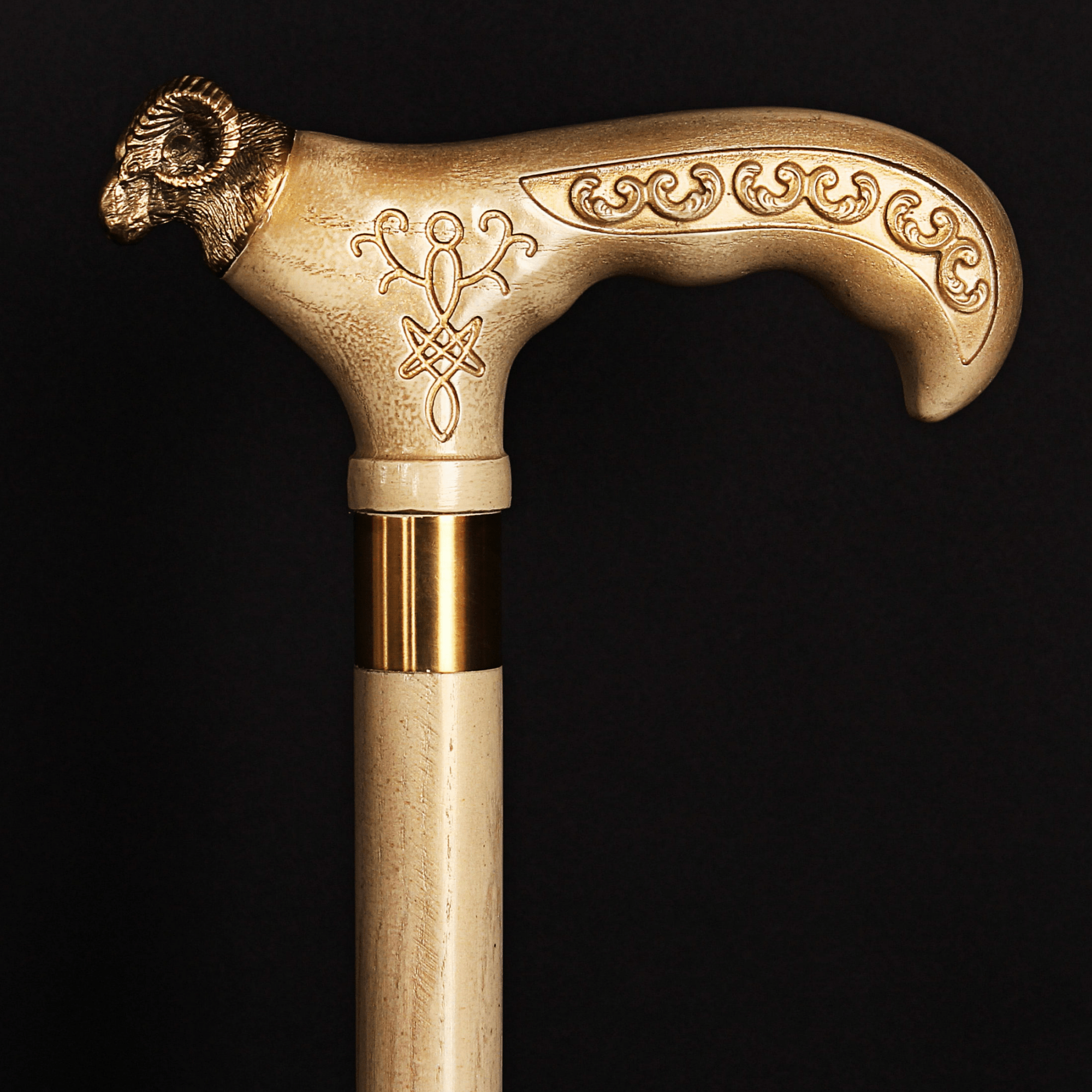 Ram Walking Stick, Wooden Walking Cane - Design Canes | ART WALKING STICKS