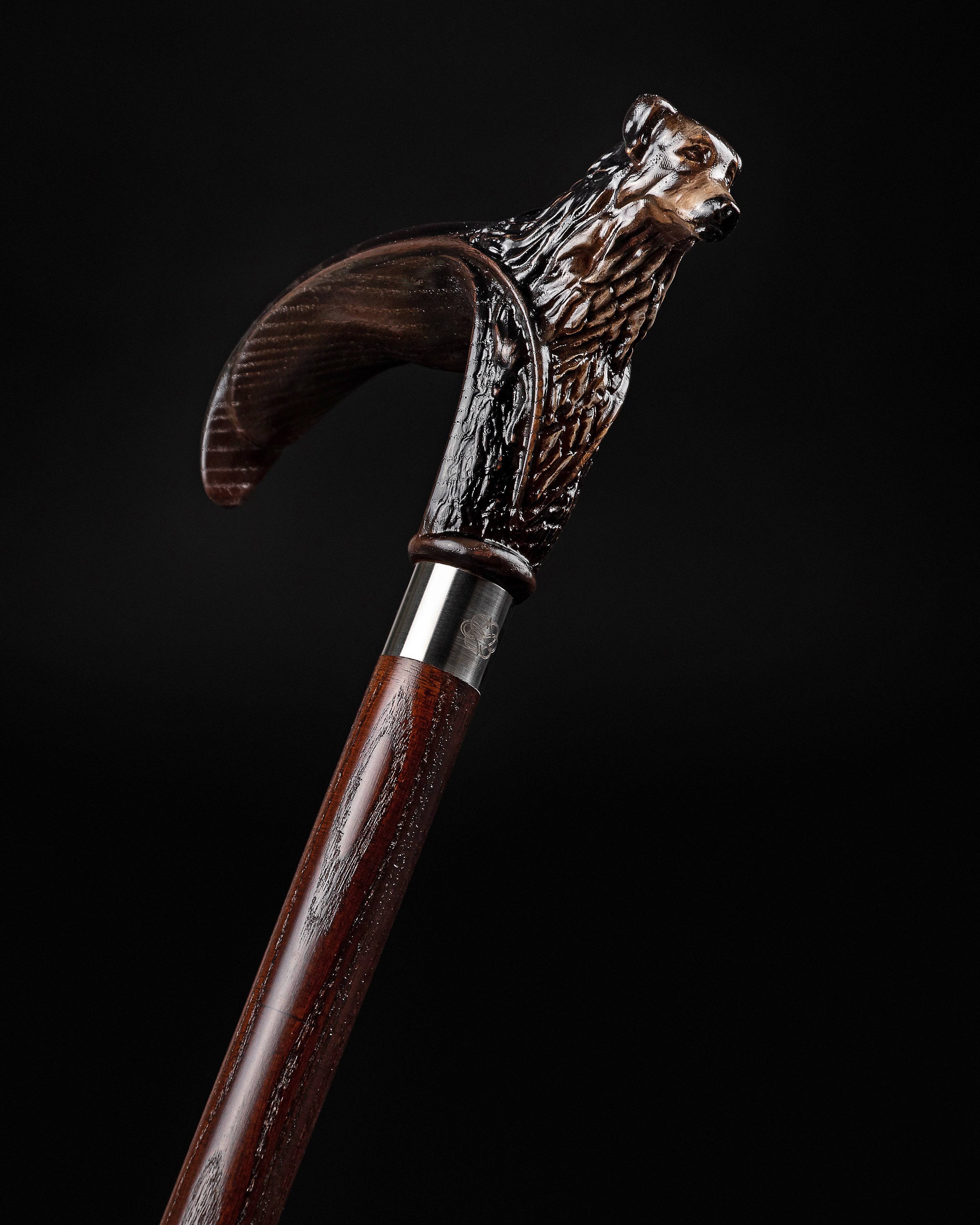 Shepherd Dog Walking Cane With Rubber Tip, Dog Head Walking Cane | ART ...