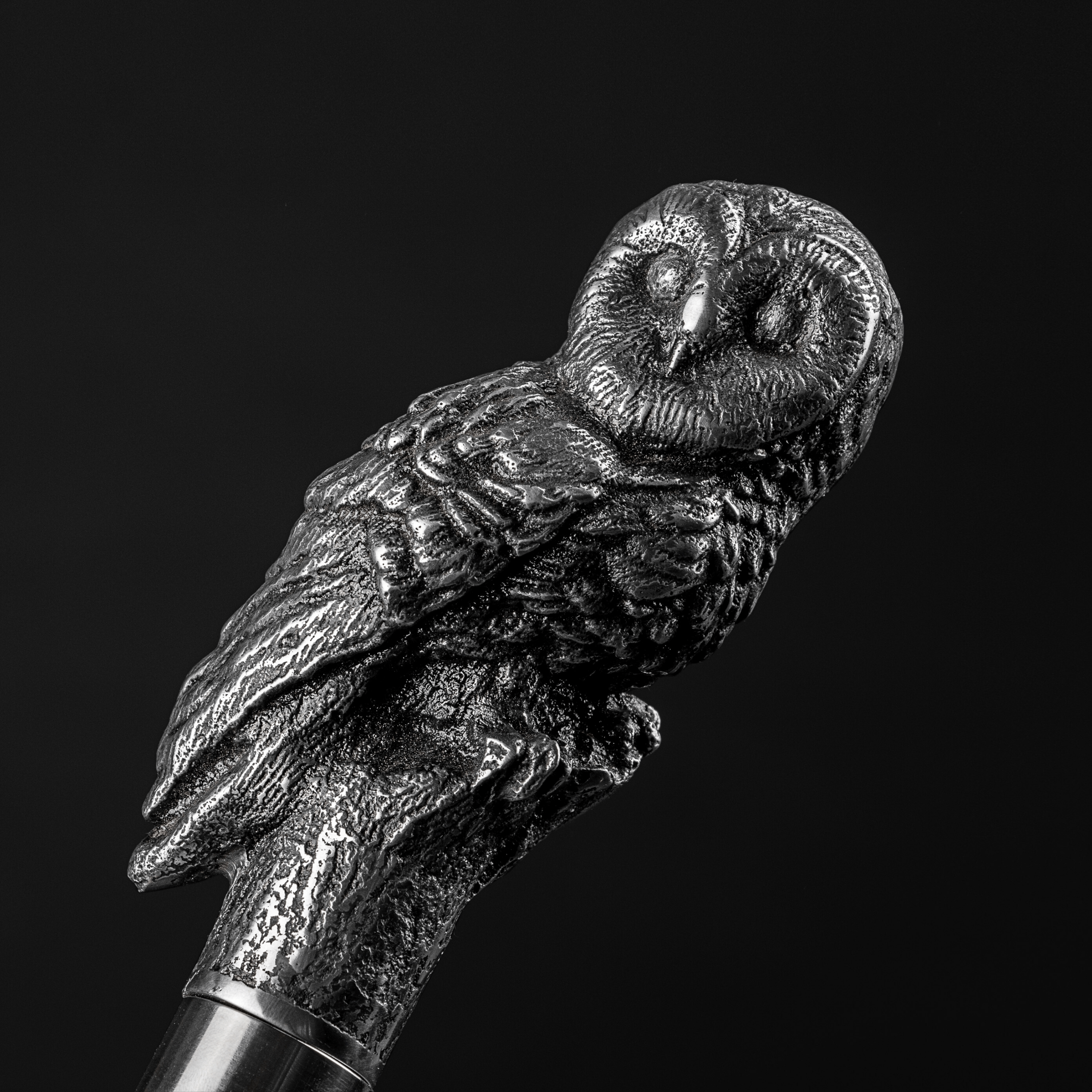 Sterling Silver Owl Walking Stick, Owl Head Walking Cane