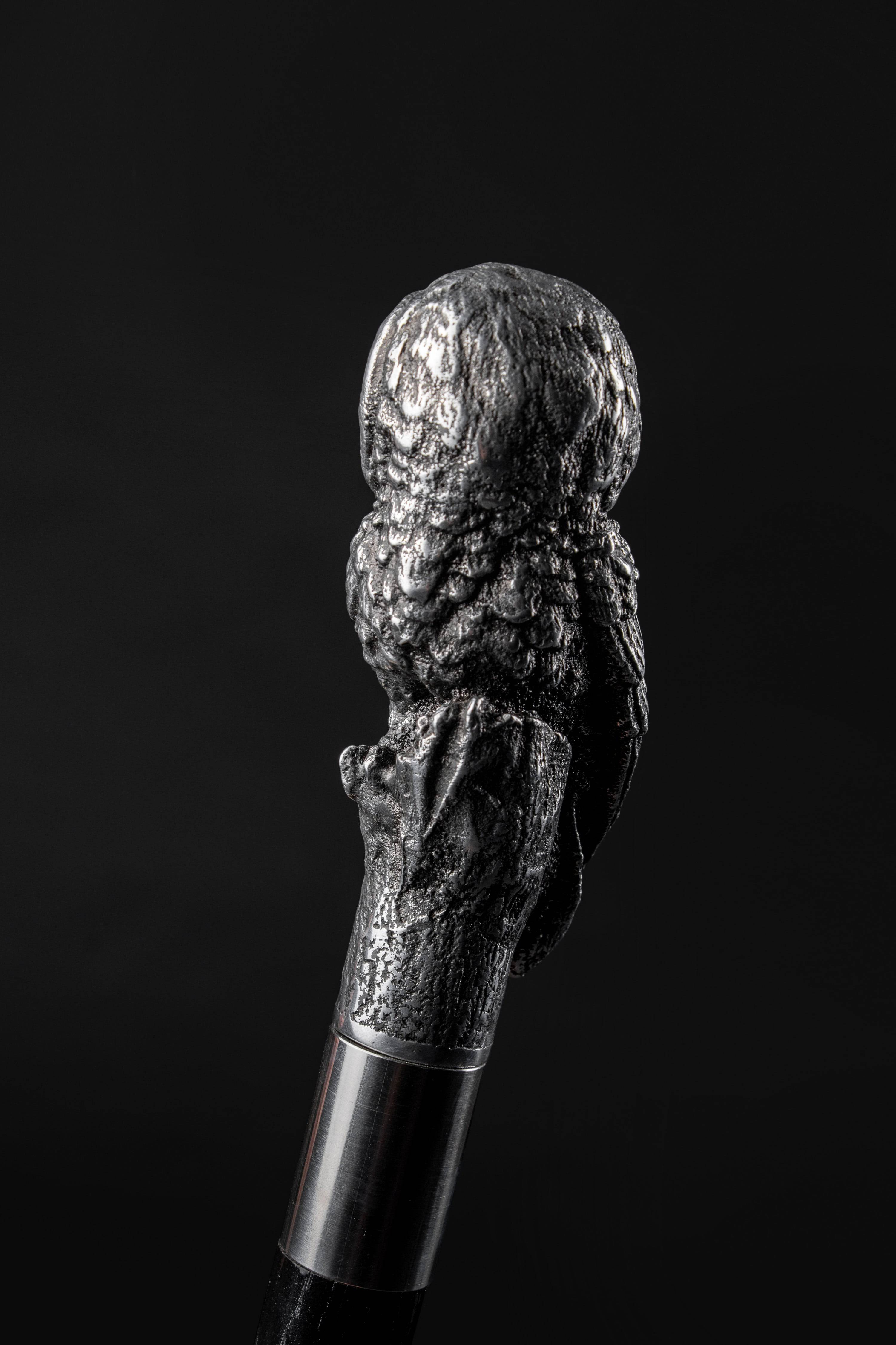 Sterling Silver Owl Walking Stick, Owl Head Walking Cane | ART WALKING ...