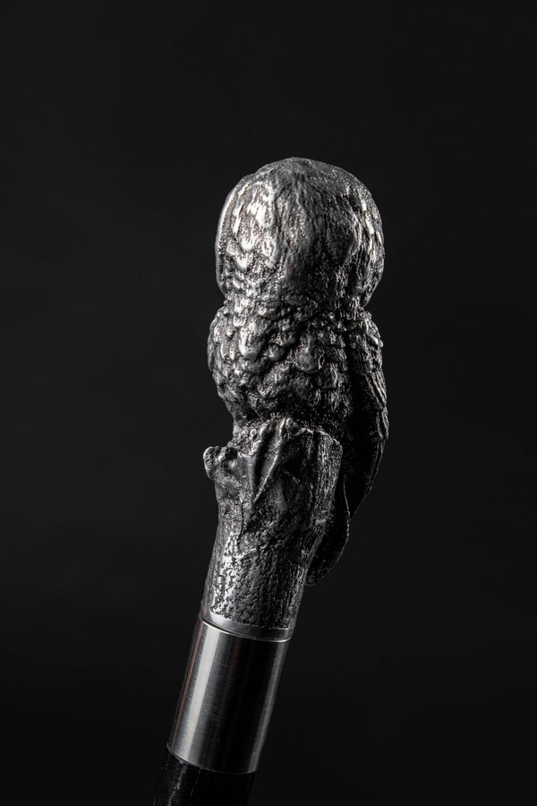 Sterling Silver Owl Walking Stick, Owl Head Walking Cane