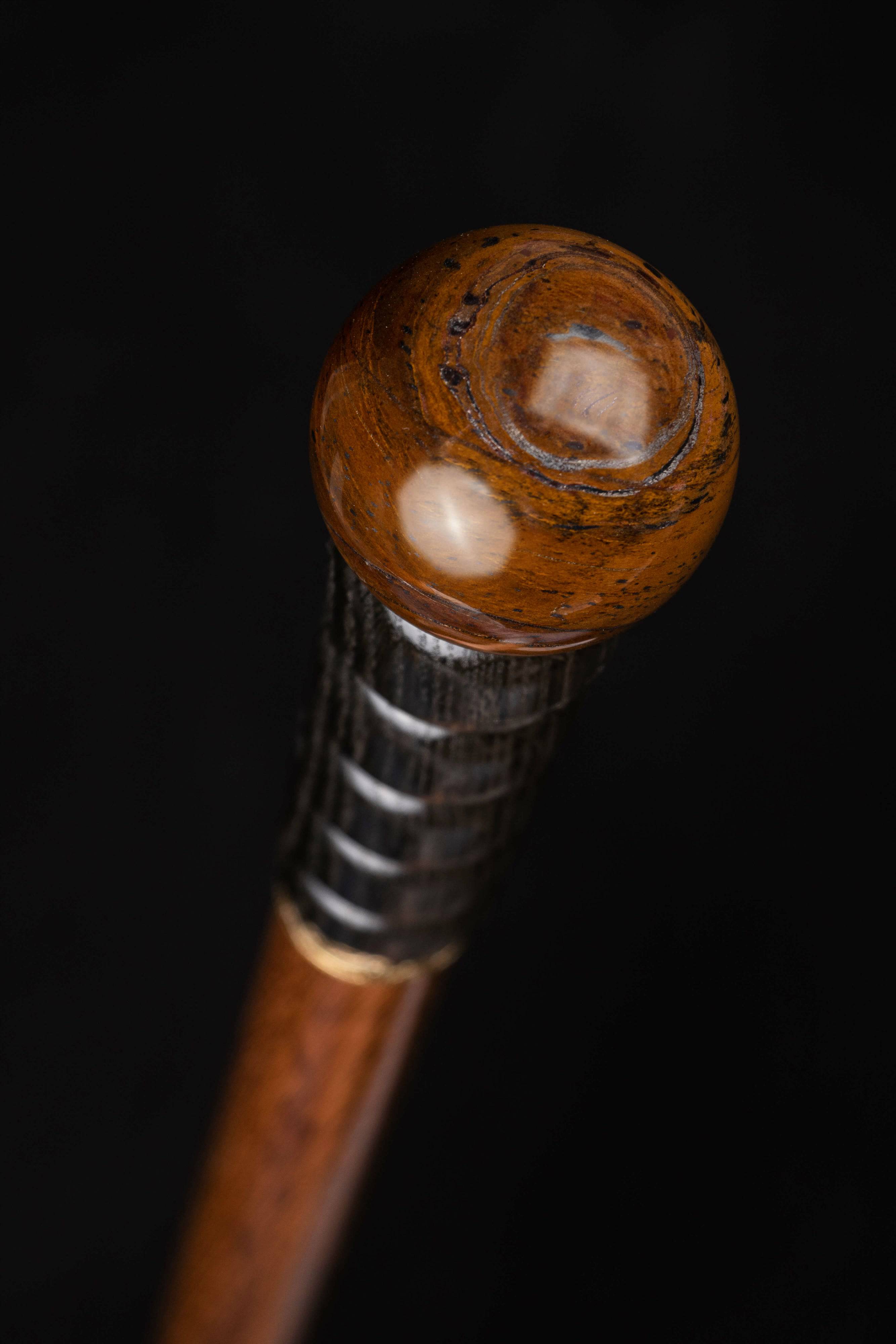 Tiger Iron Stone Knob Walking Cane - ONE OF A KIND