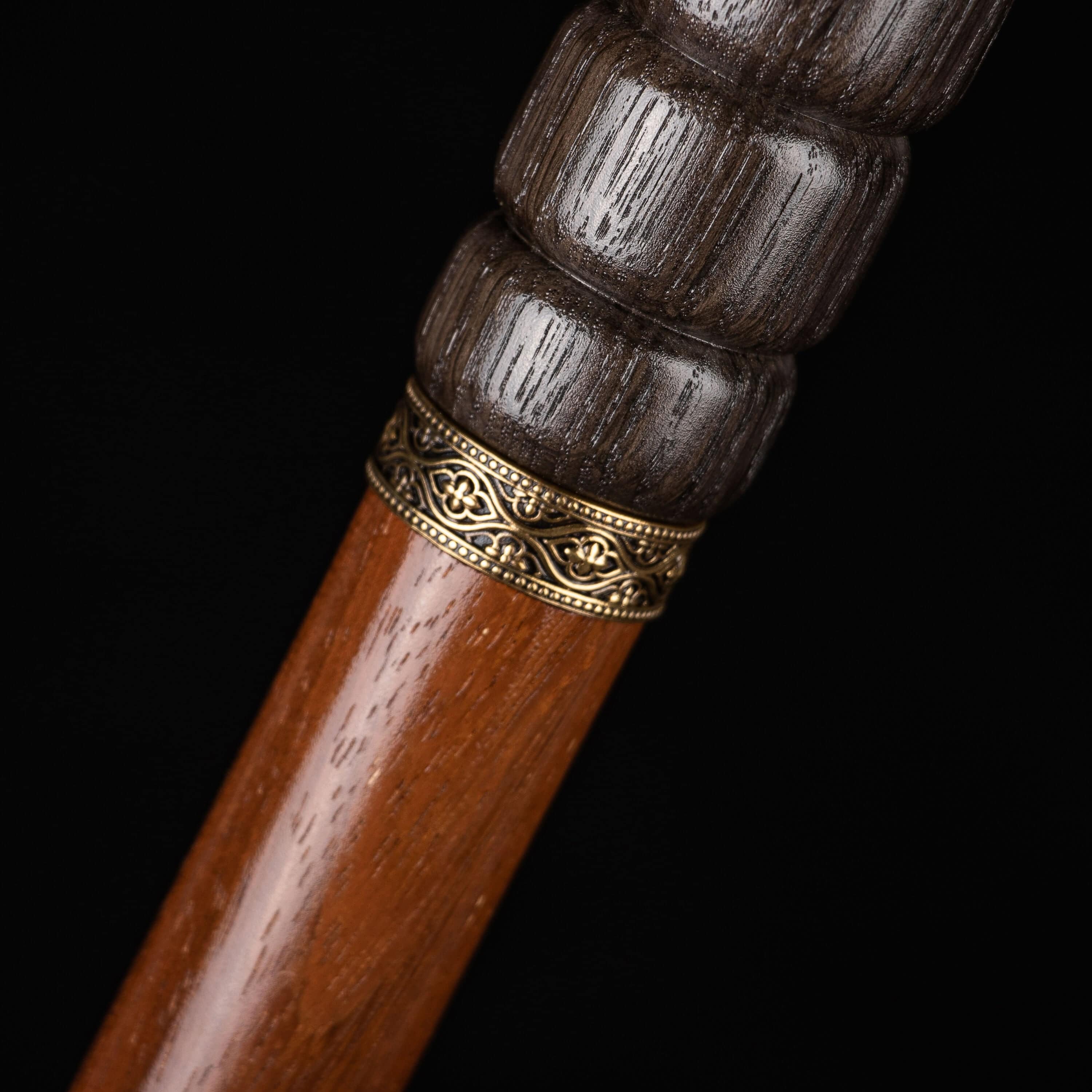 Tiger Iron Stone Knob Walking Cane - ONE OF A KIND