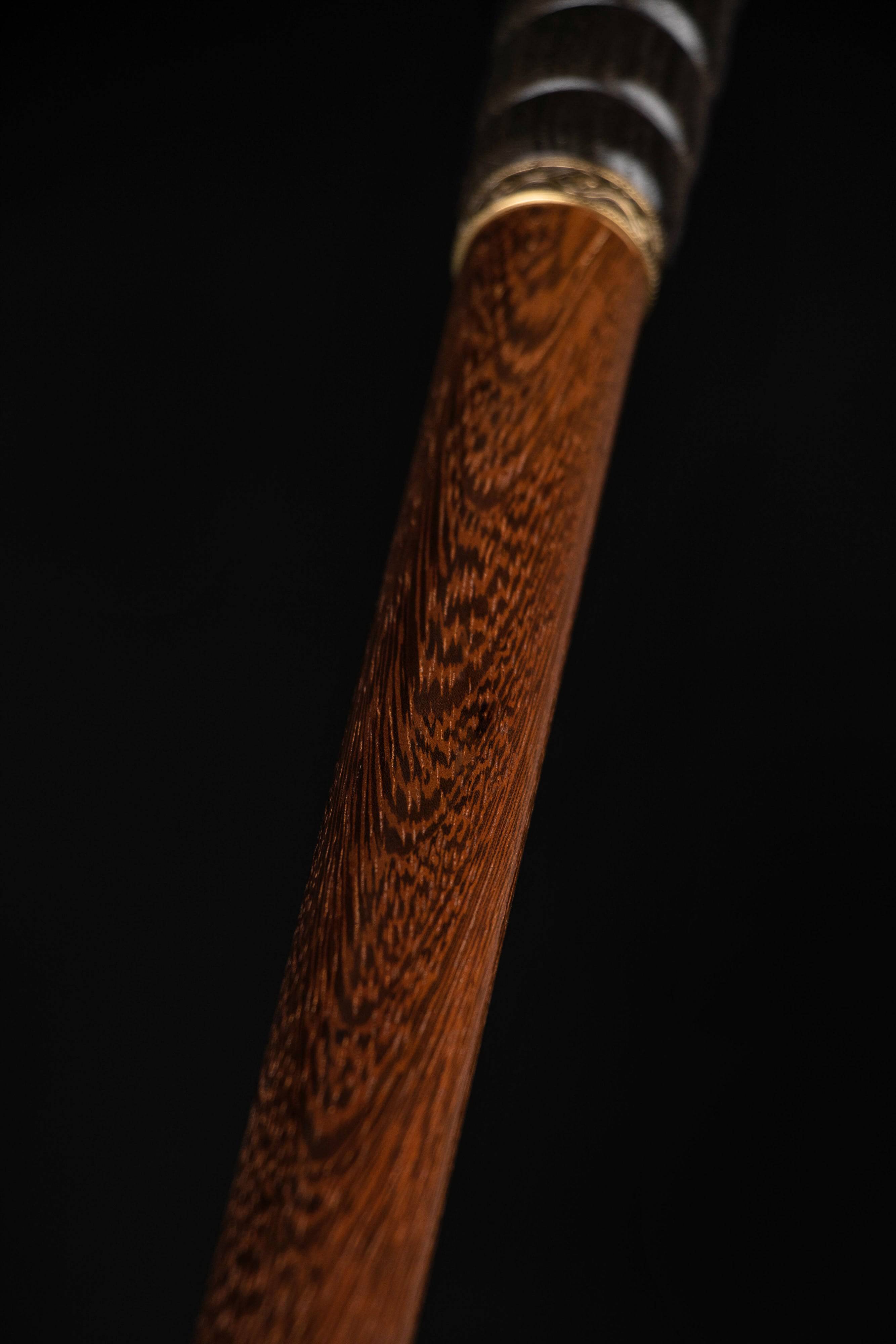Tiger Iron Stone Knob Walking Cane - ONE OF A KIND