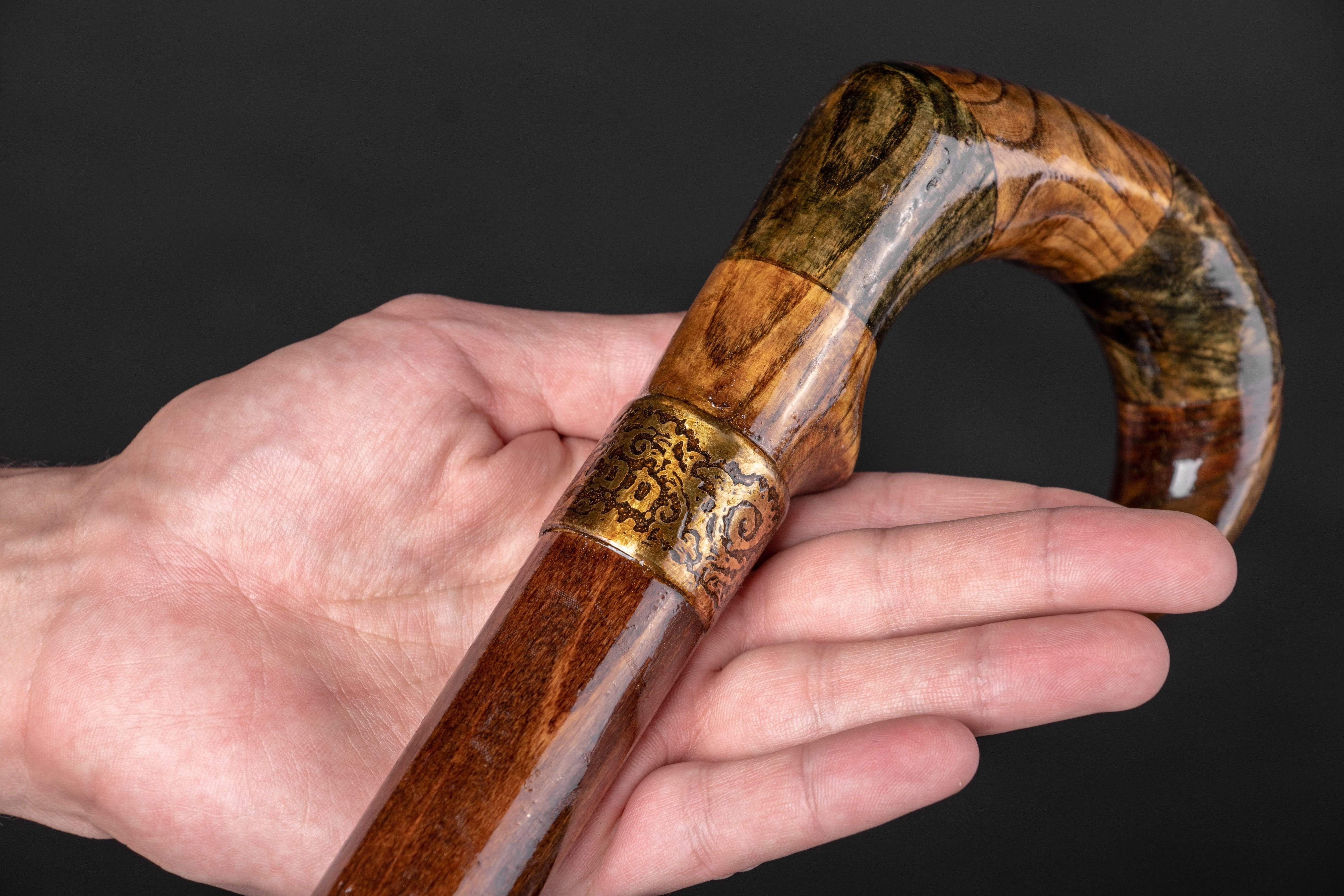 Travel Walking Cane Folding for Mens, Exotic Wood Species | ART WALKING ...