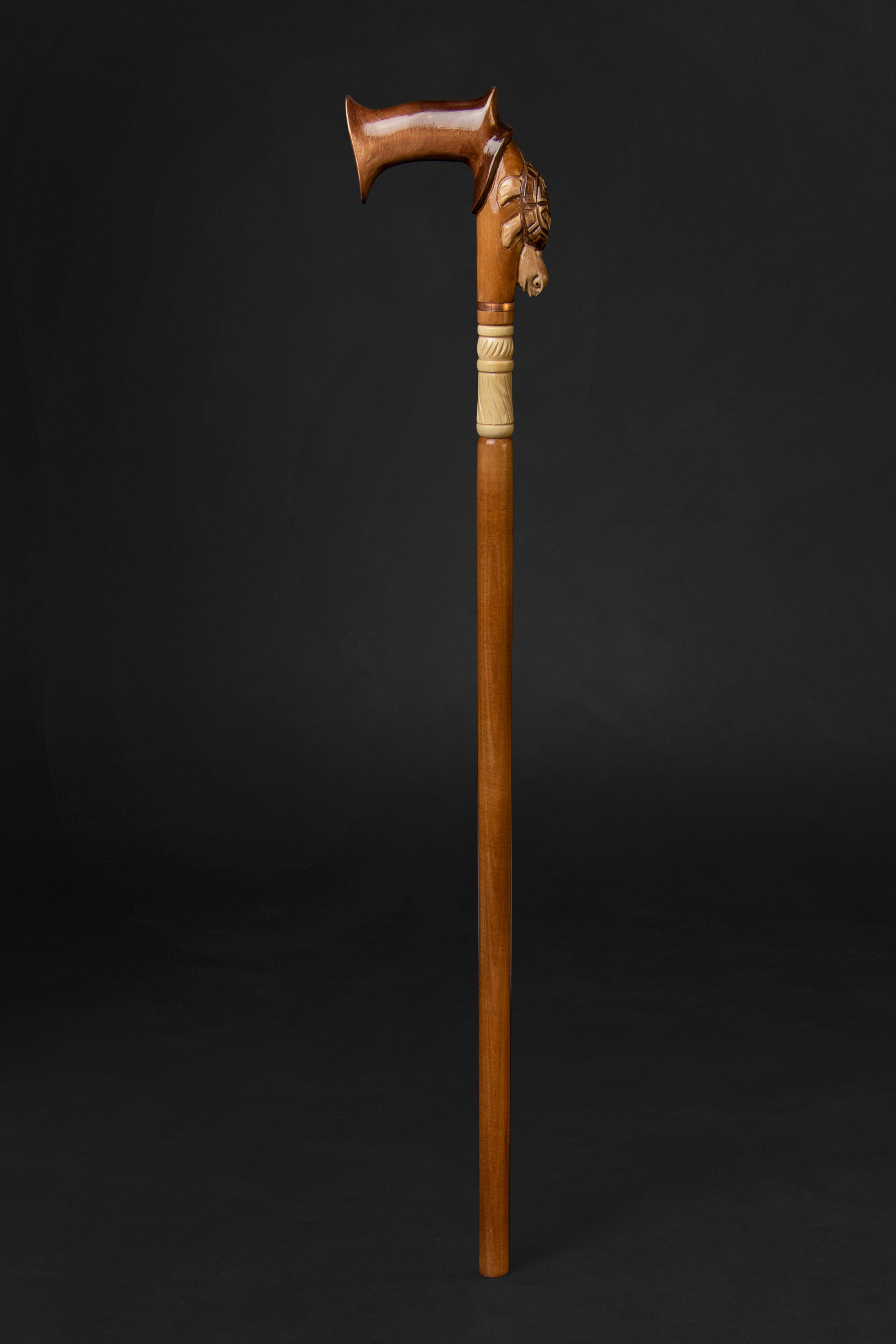 Hand-Carved Turtle Handle Walking Cane with Calm Antique Feel | ART ...