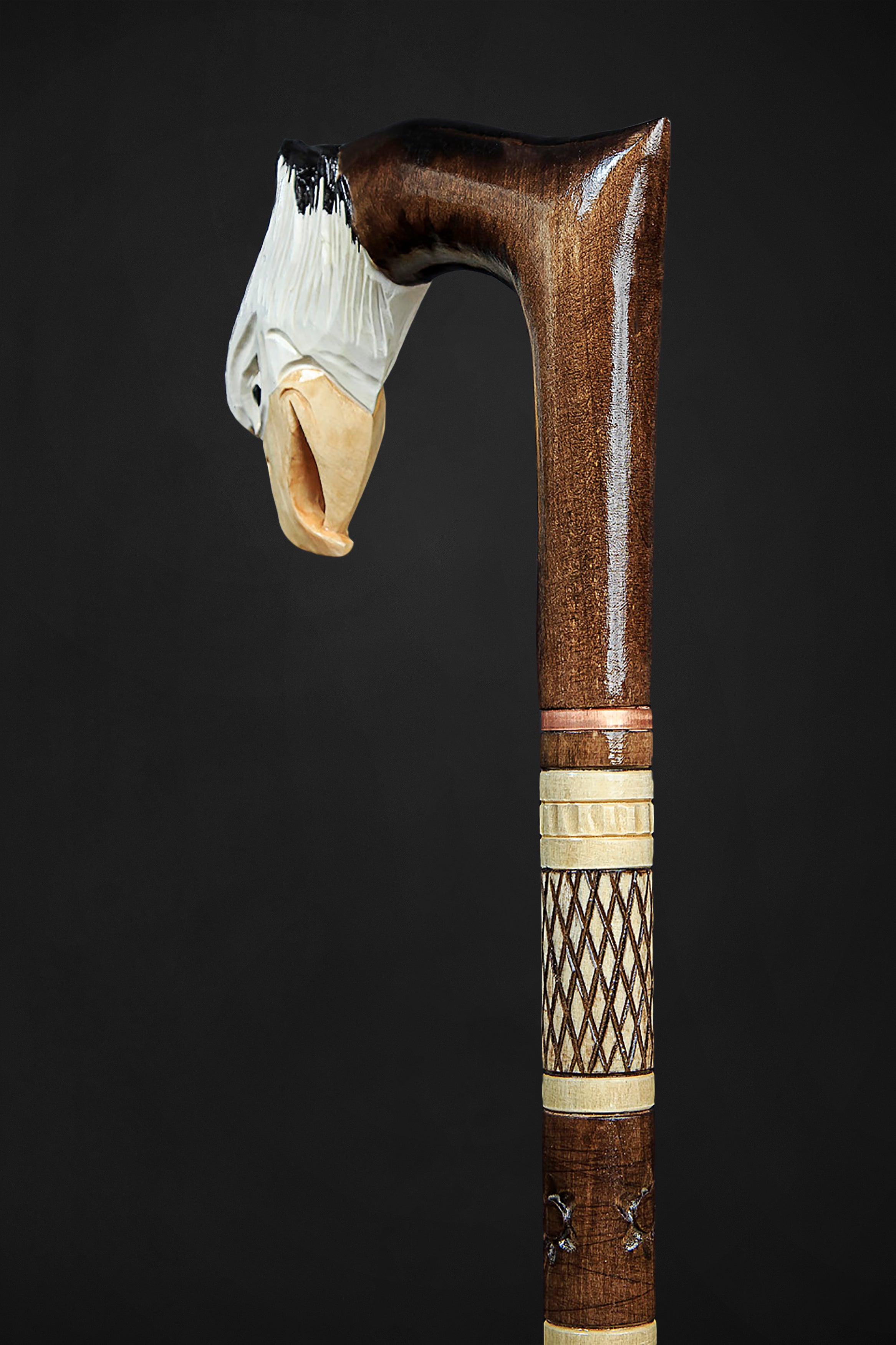 Walking Cane for Men Hand-Painted Bald Eagle, Hand Carved Cane | ART ...