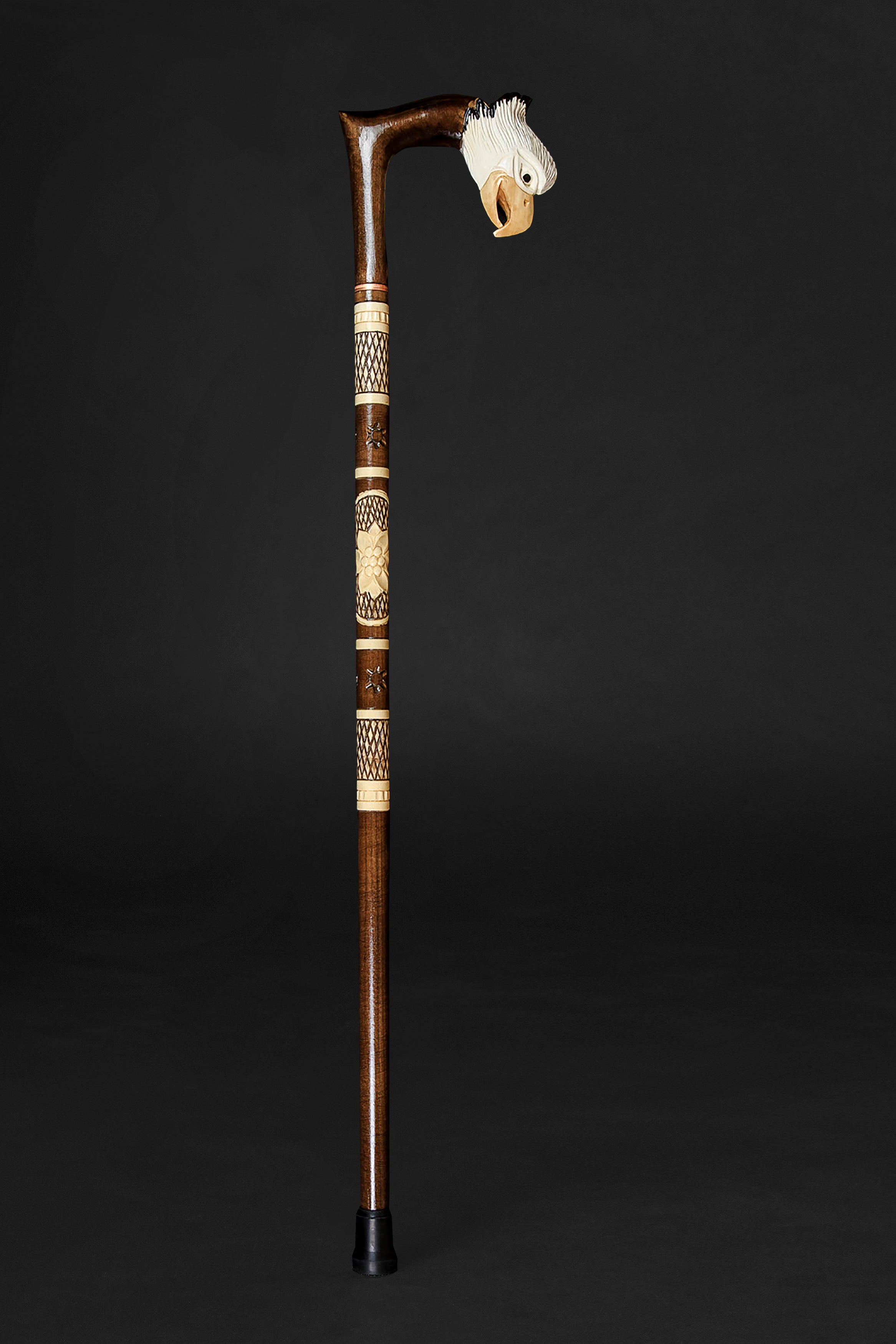Walking Cane for Men Hand-Painted Bald Eagle, Hand Carved Cane | ART ...