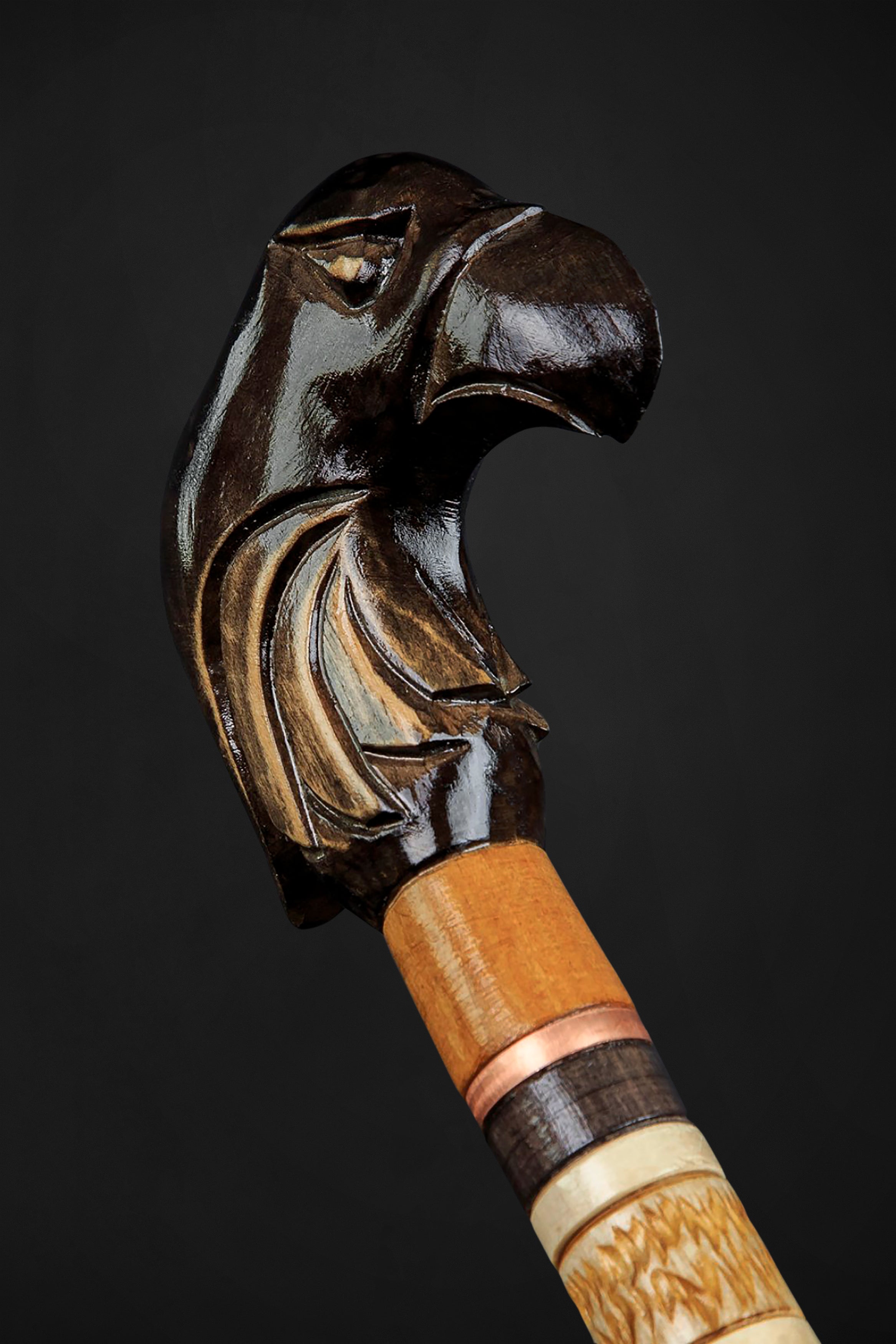 Noble Raven Handle Walking Cane For Men, Black Celtic Crow Cane | ART ...