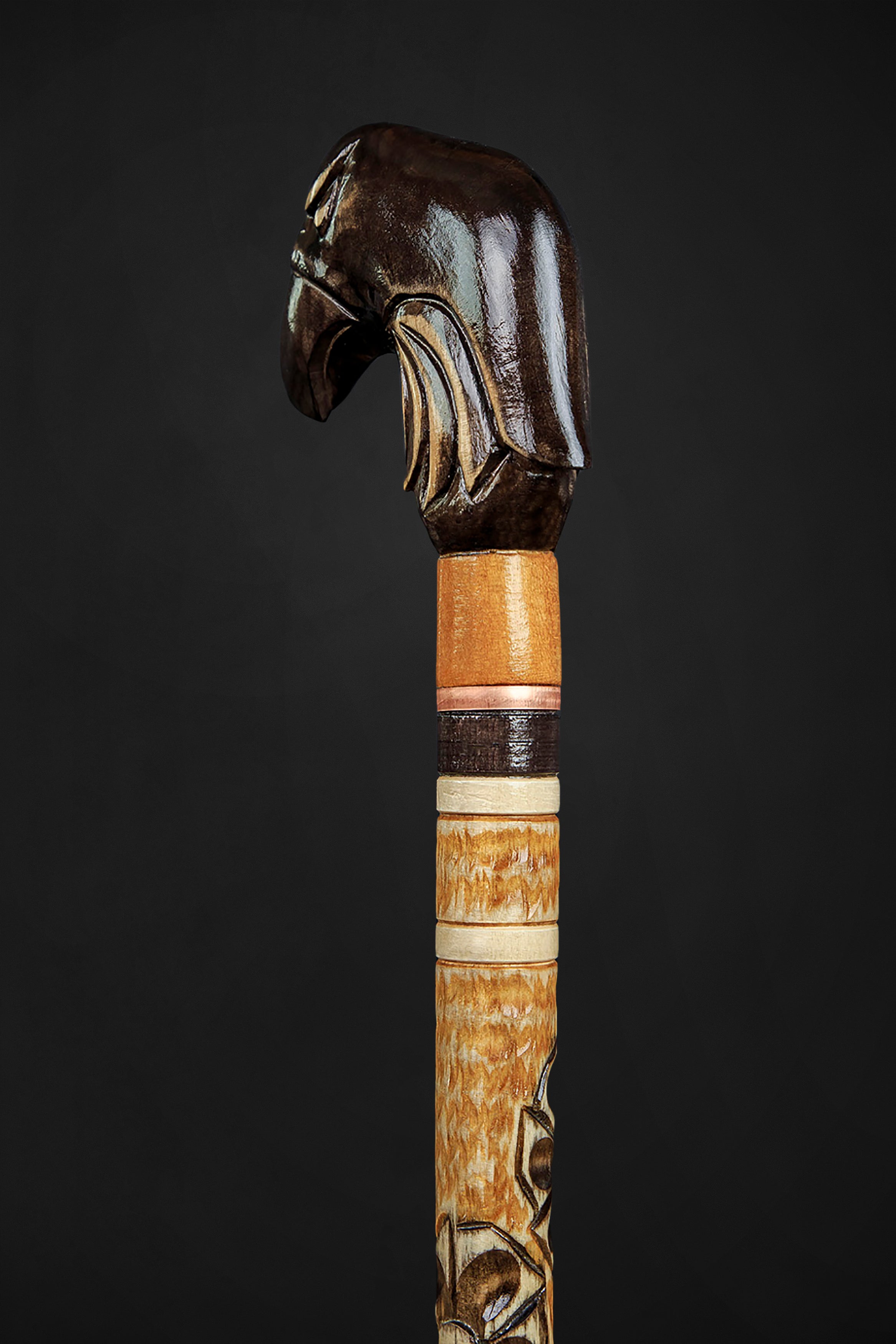 Noble Raven Handle Walking Cane For Men, Black Celtic Crow Cane | ART ...