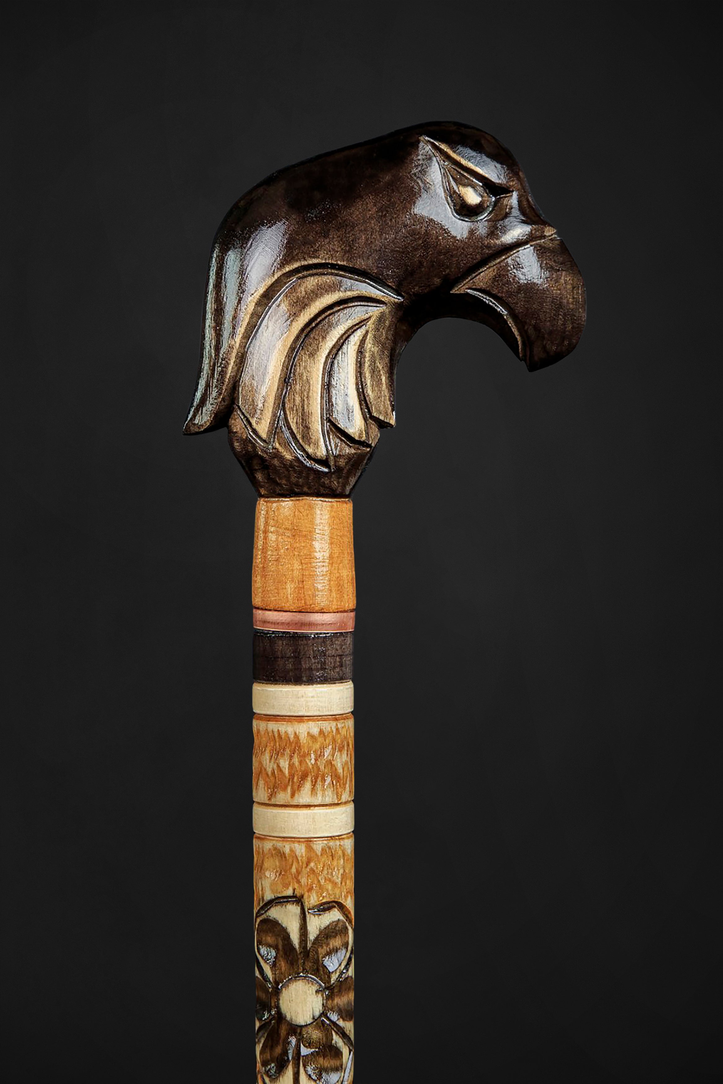 Noble Raven Handle Walking Cane For Men, Black Celtic Crow Cane | ART ...