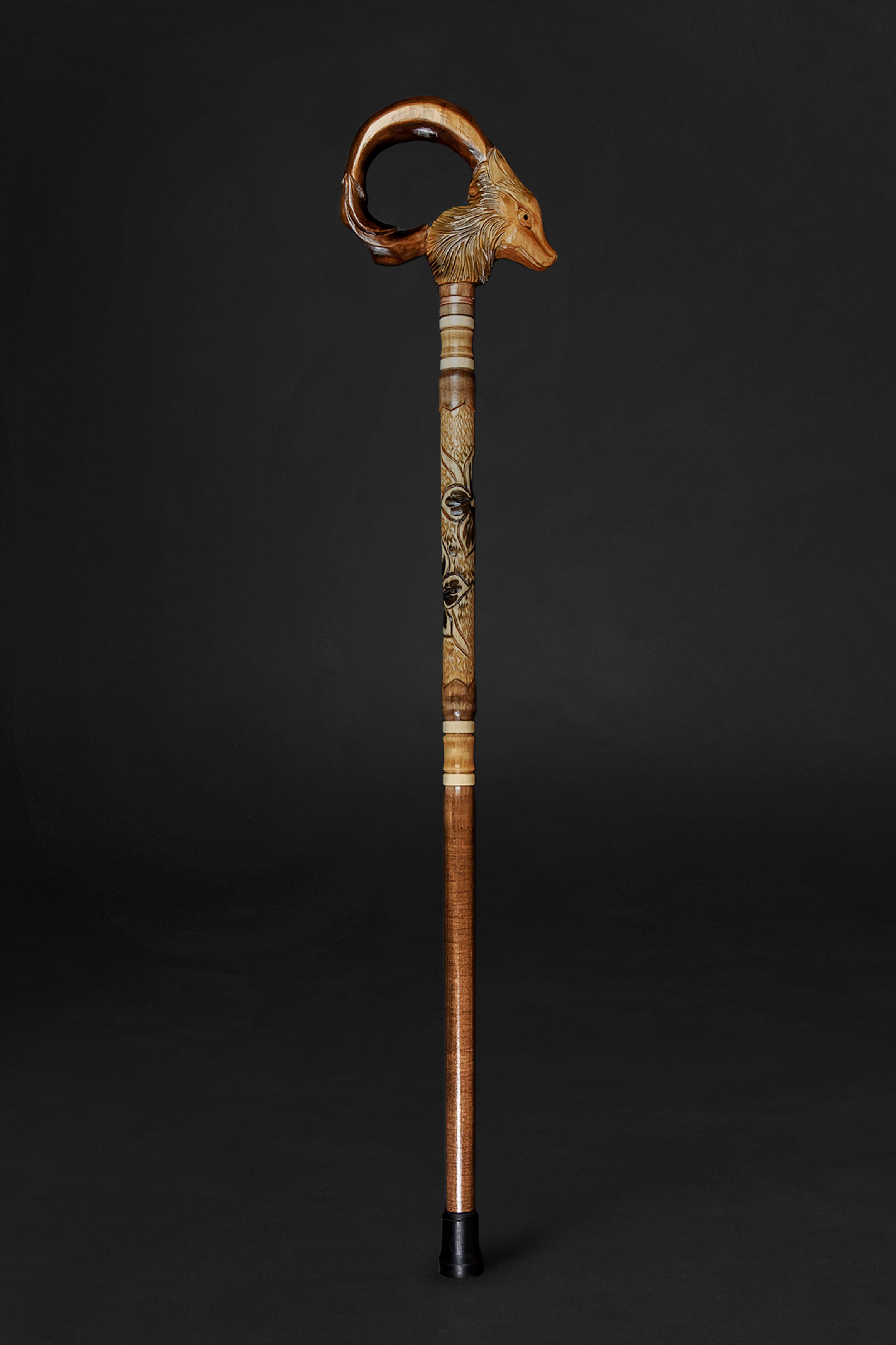Unique Design Fox Walking Cane, Victorian Folk Art Dress Walking Stick ...