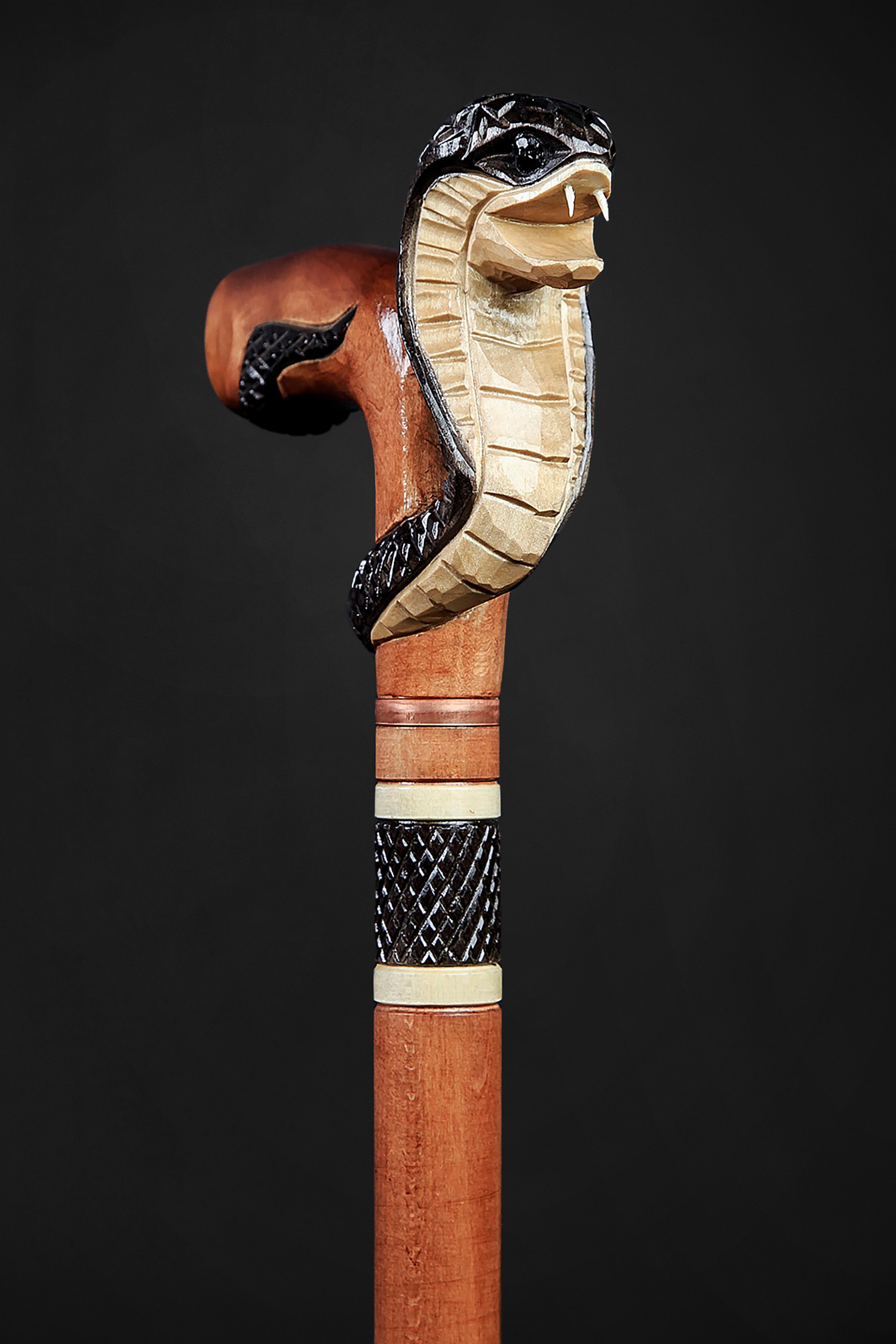 Antique Cobra Head Walking Cane, Snake Hand Carved Walking Stick | ART ...