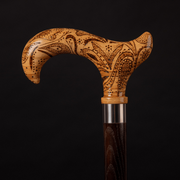Victorian Style Derby Walking Cane Paisley