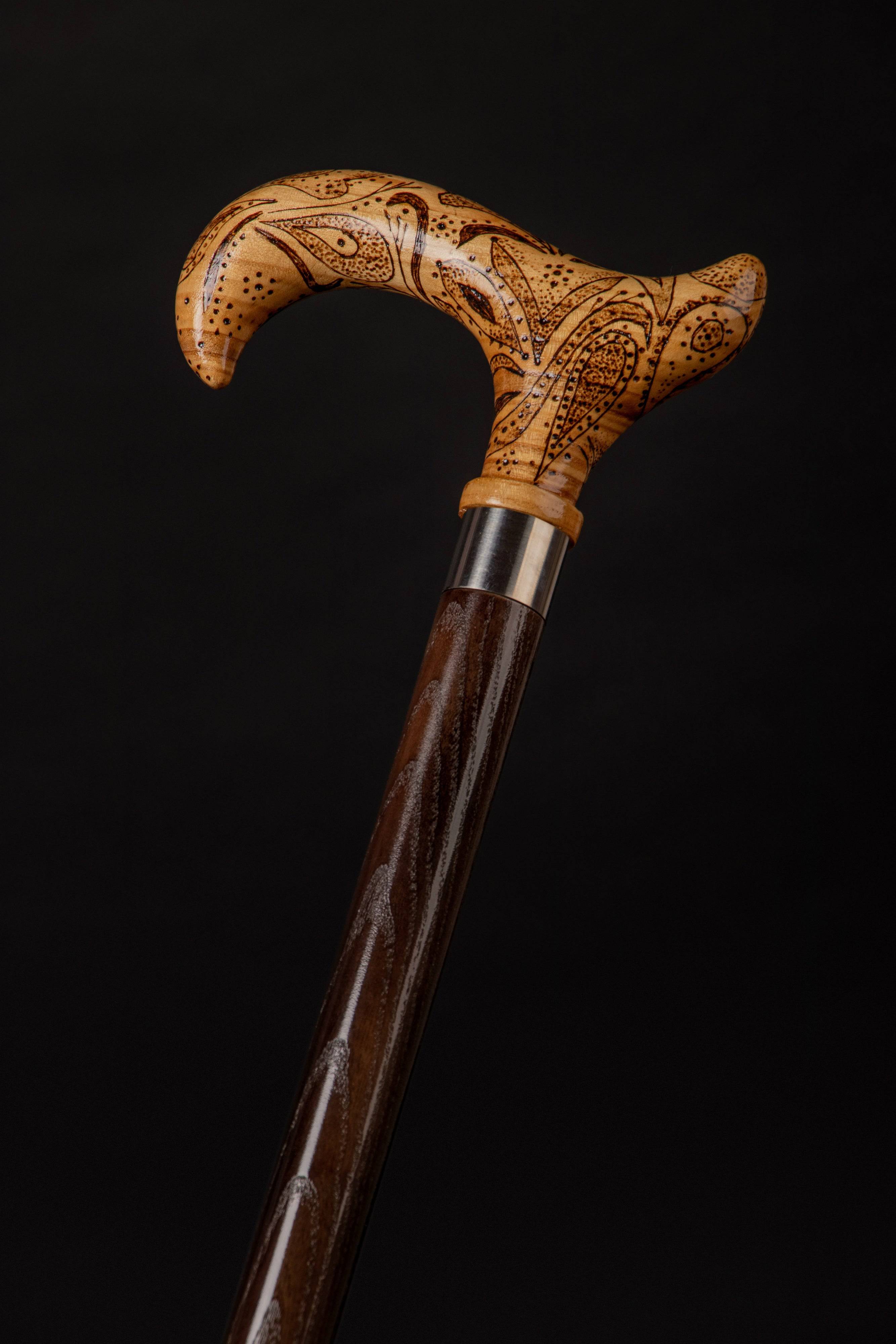 Victorian Style Derby Walking Cane Paisley