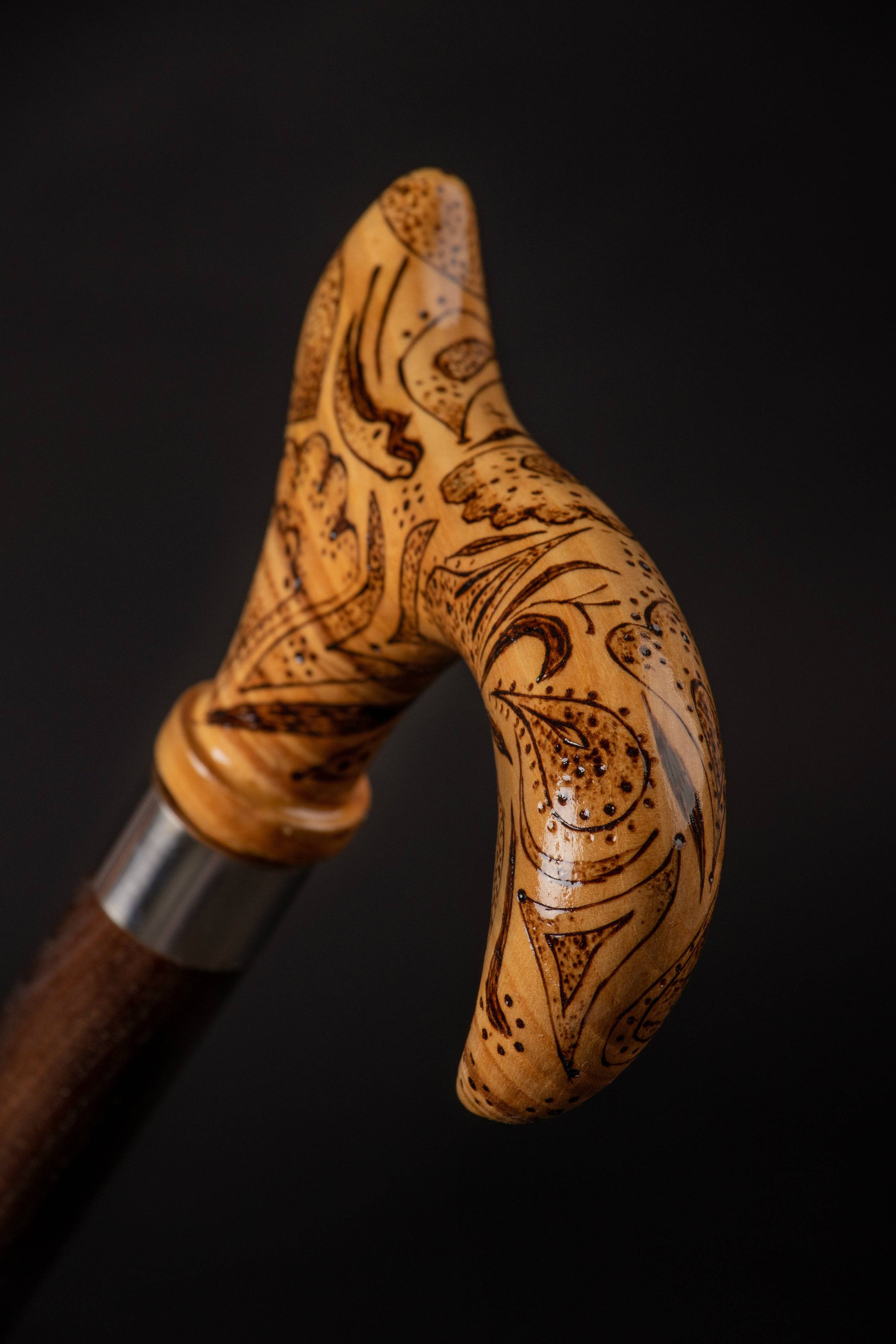 Victorian Style Derby Walking Cane Paisley | ART WALKING STICKS