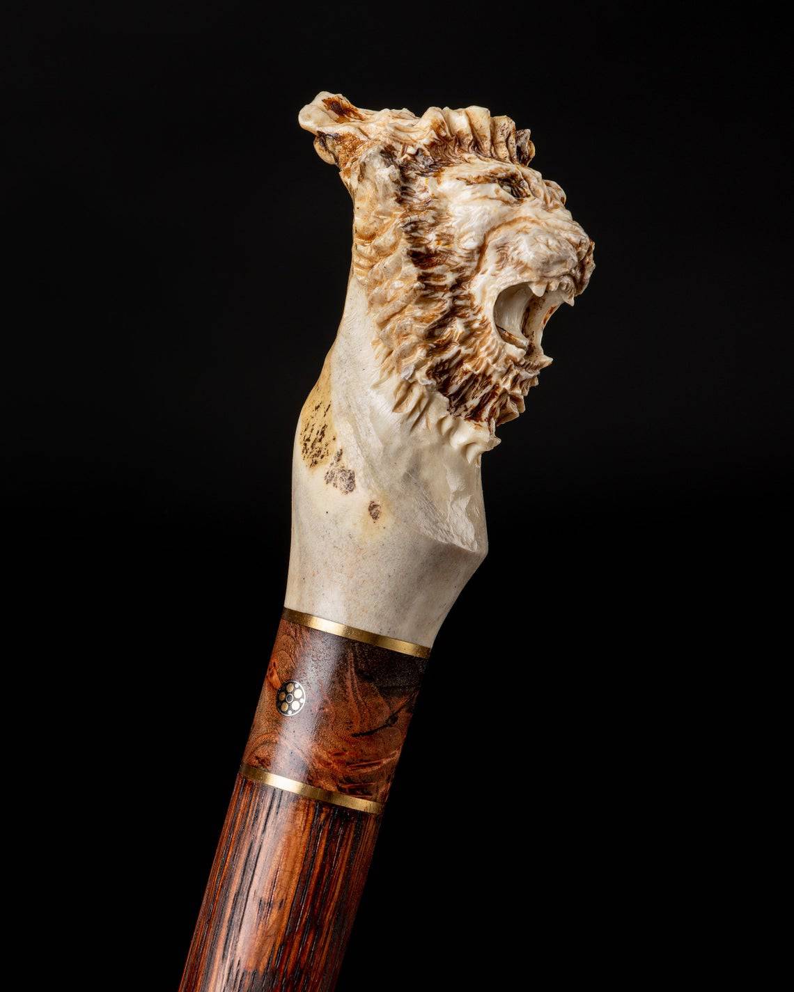 Walking Cane Handle Deer Bone, Lion King - Limited Colection | ART ...