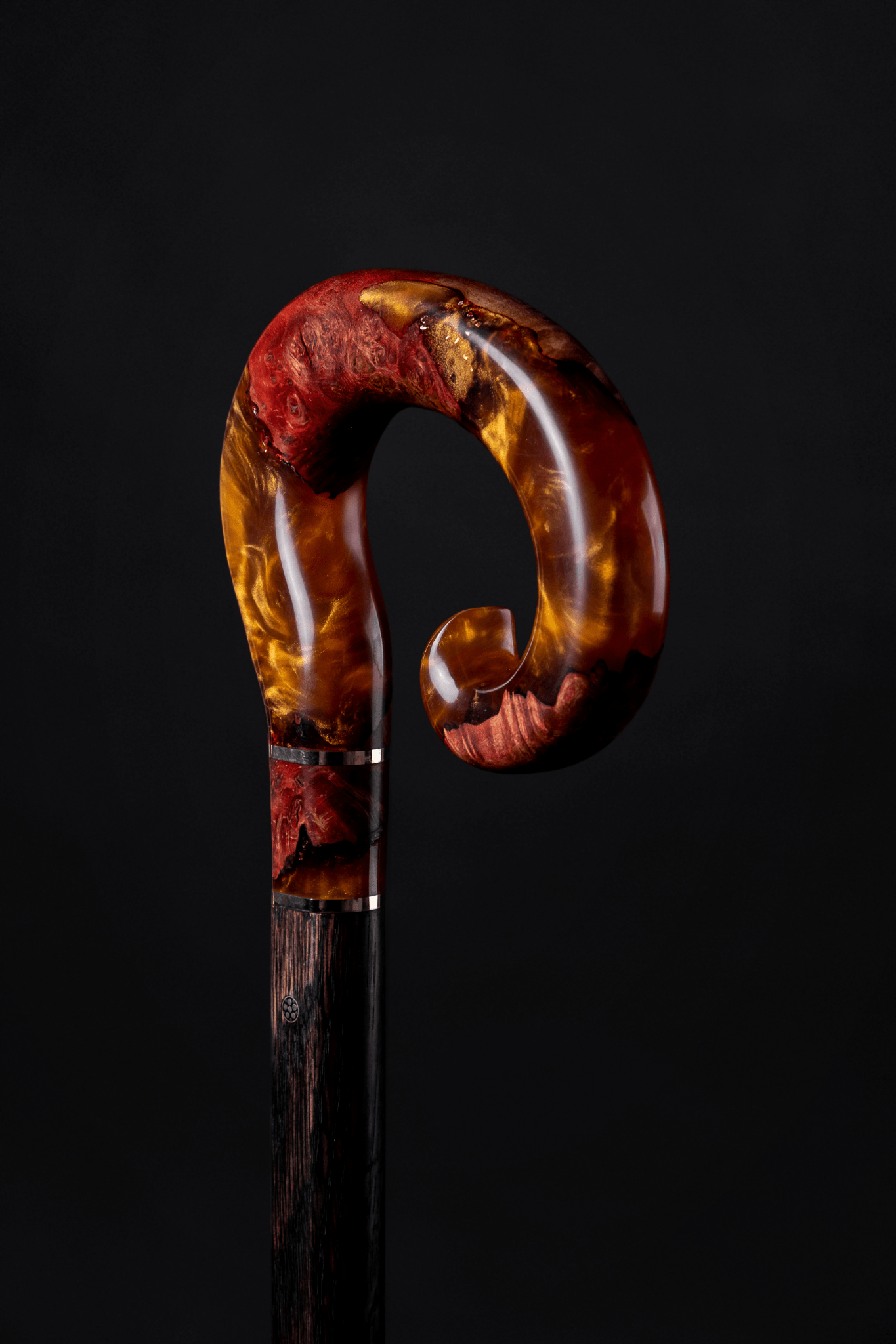 Walking Cane "Red Mountain" , Unique Walking Stick Handmade