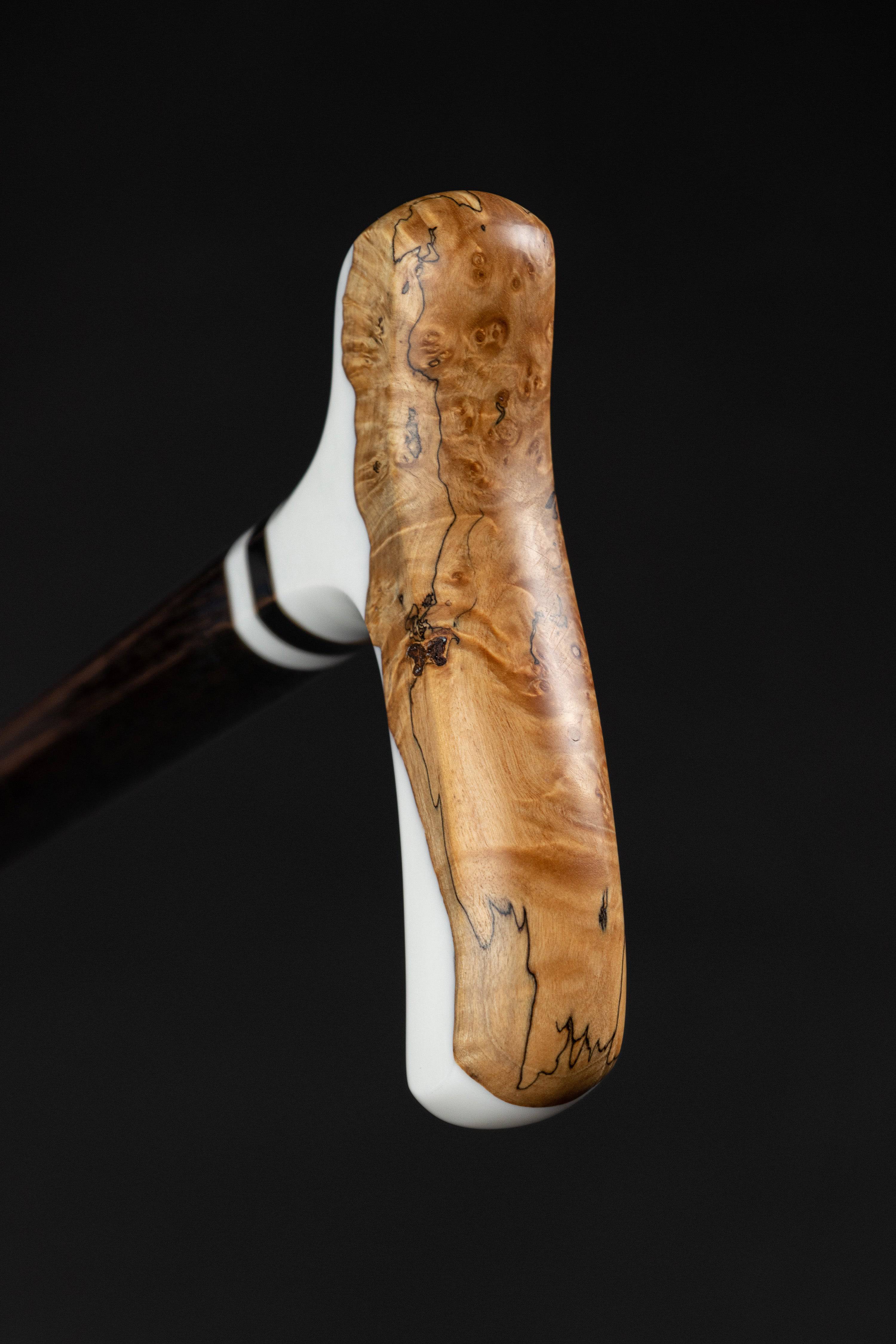 White Epoxy and Maple Burl Walking Cane, Stylish Walking Cane | ART ...