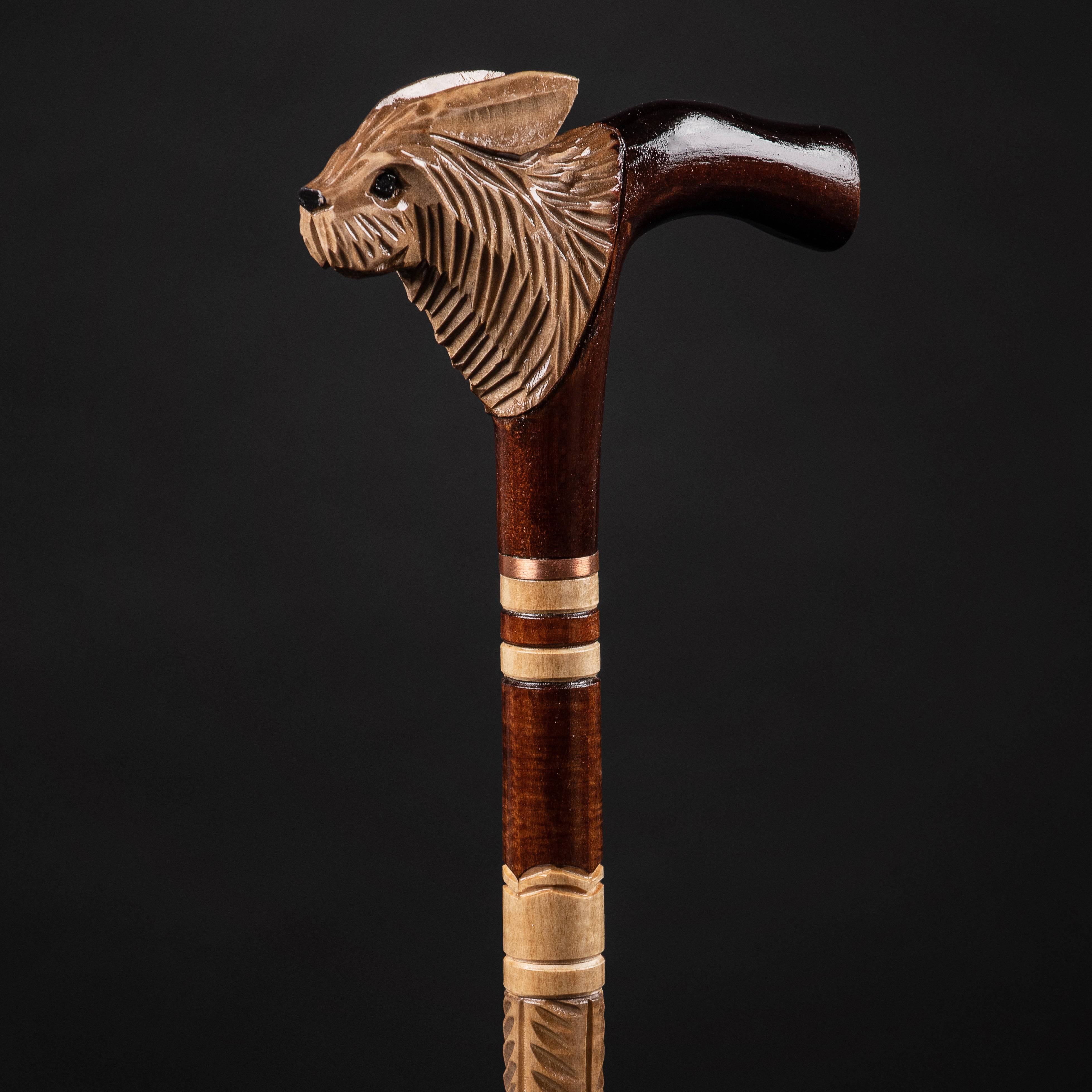 Wooden Carved Animal Walking Cane - Rabbit Walking Stick | ART WALKING ...