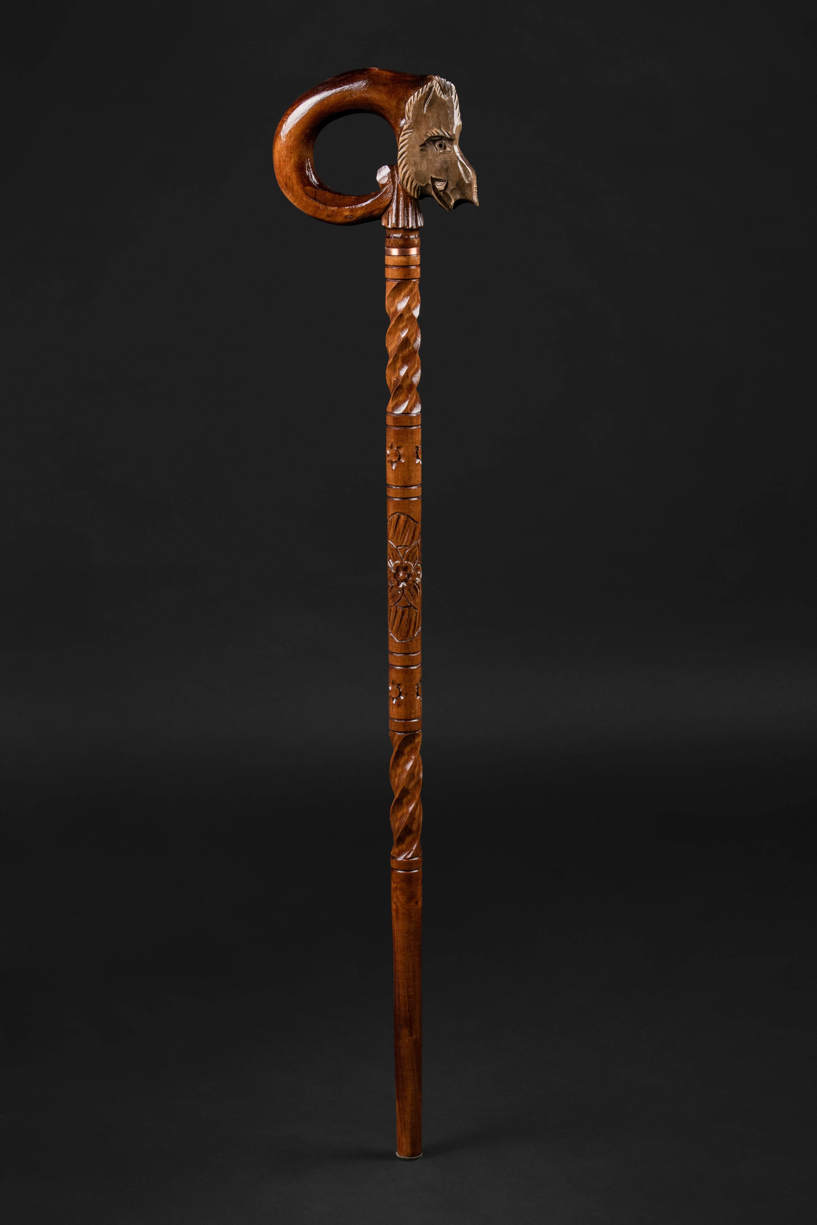Wooden Carved Walking Cane - Boar Walking Stick | ART WALKING STICKS