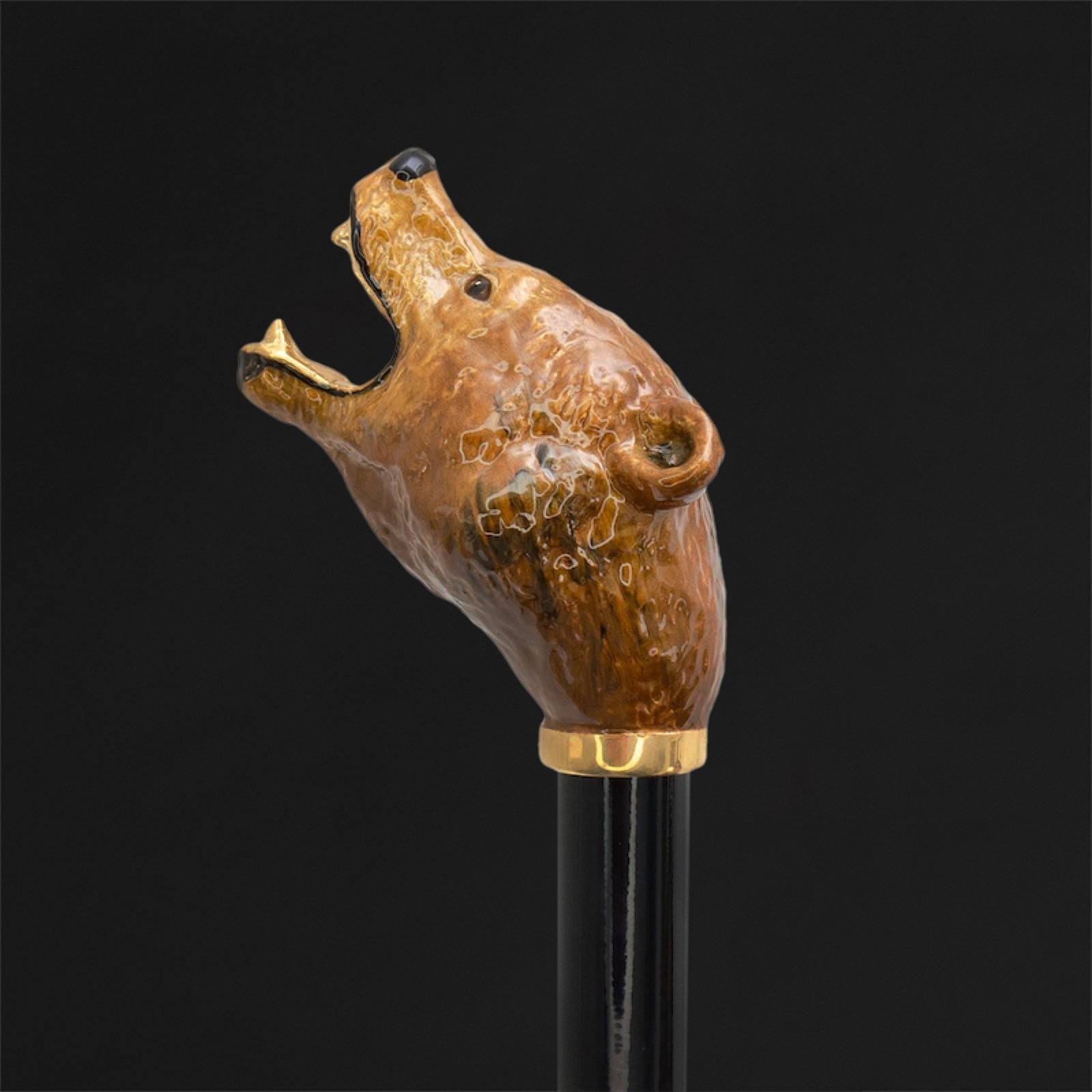 Fashionable Grizzly Bear Head Walking Stick, Designer Walking Stick ...
