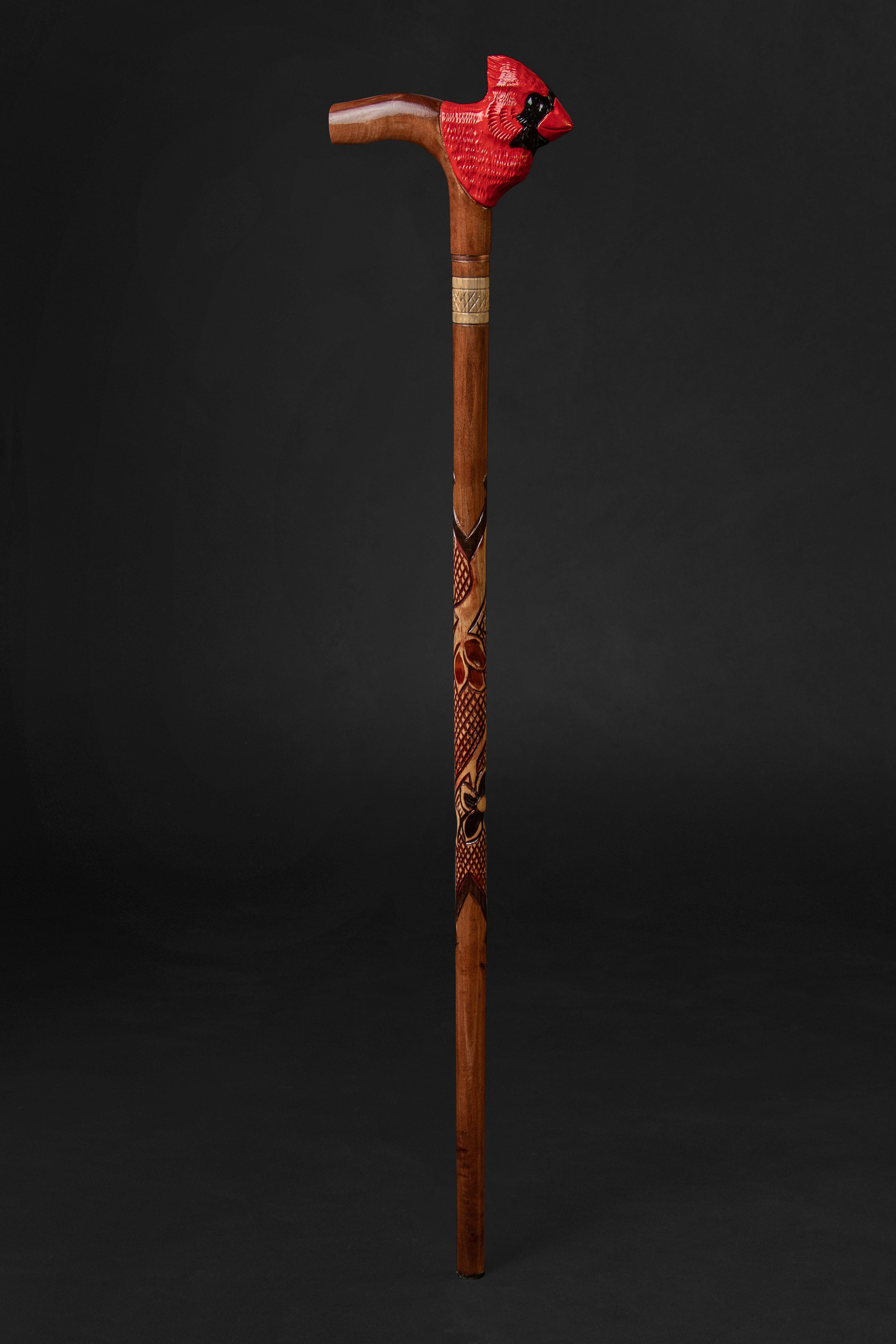 Fashionable Red Cardinal Bird Walking Cane, Custom Made Walking Sticks ...