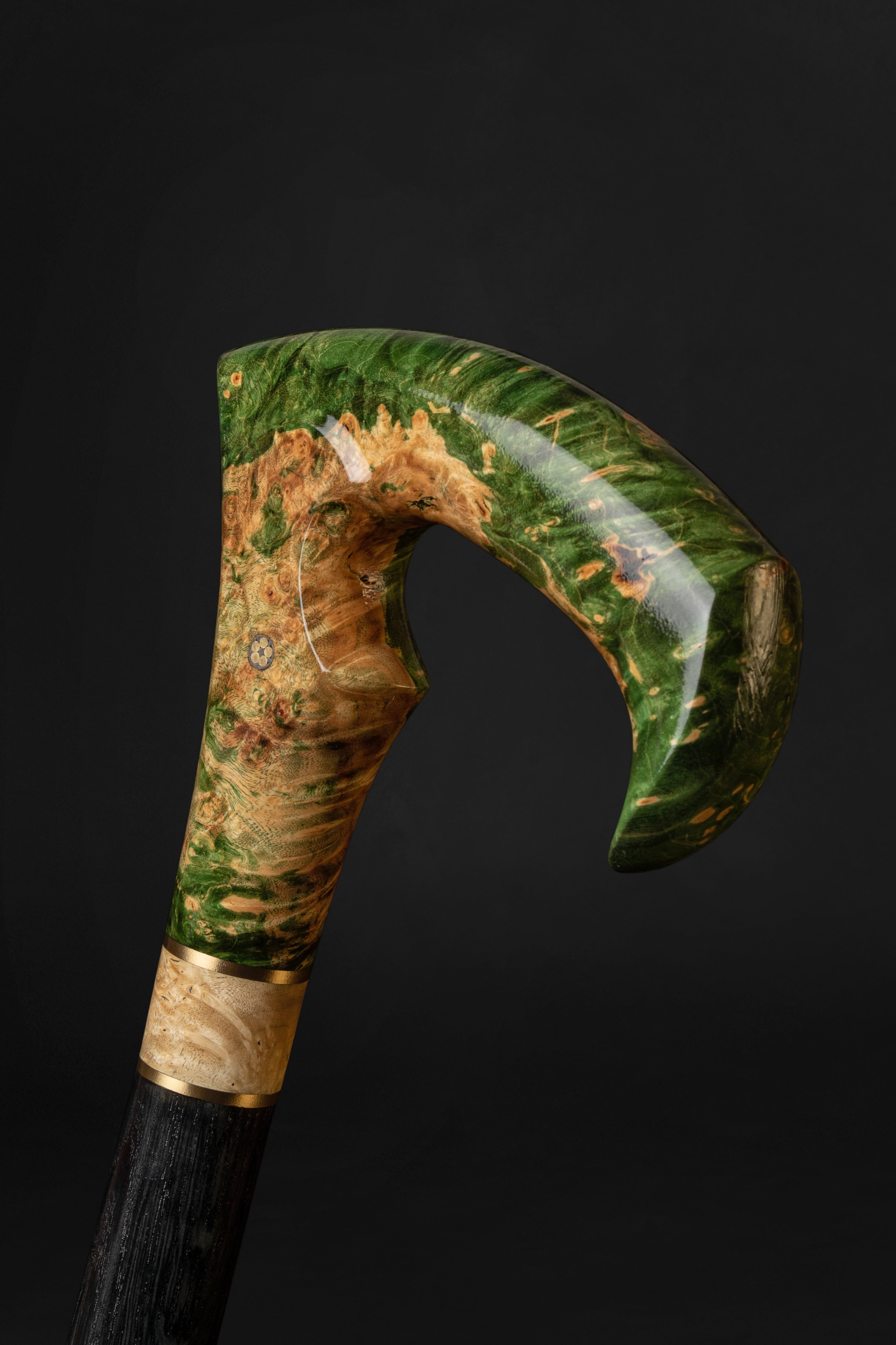Modern Green Burl Handle Walking Cane, Comfortable Style Cane | ART ...