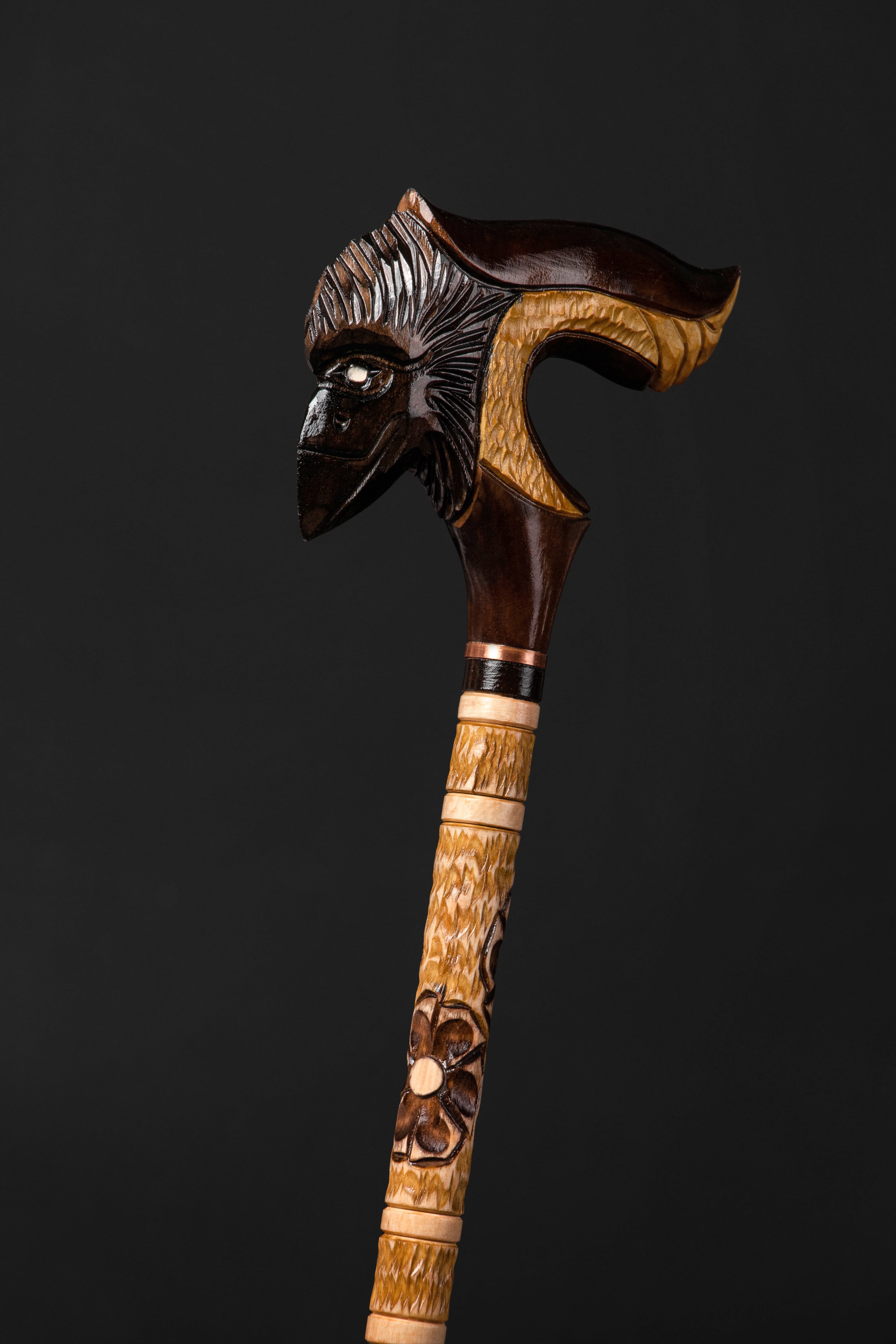 Custom Walking Cane Raven, Custom Made Canes Handcrafted | ART WALKING ...