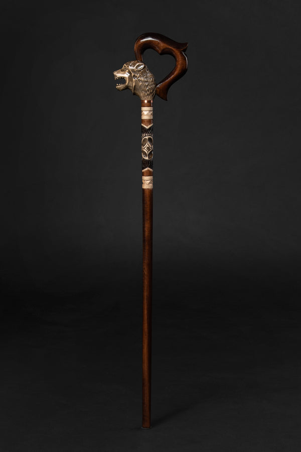 Steampunk Walking Cane, Wolfman Walking Stick Wolf Head | ART WALKING ...