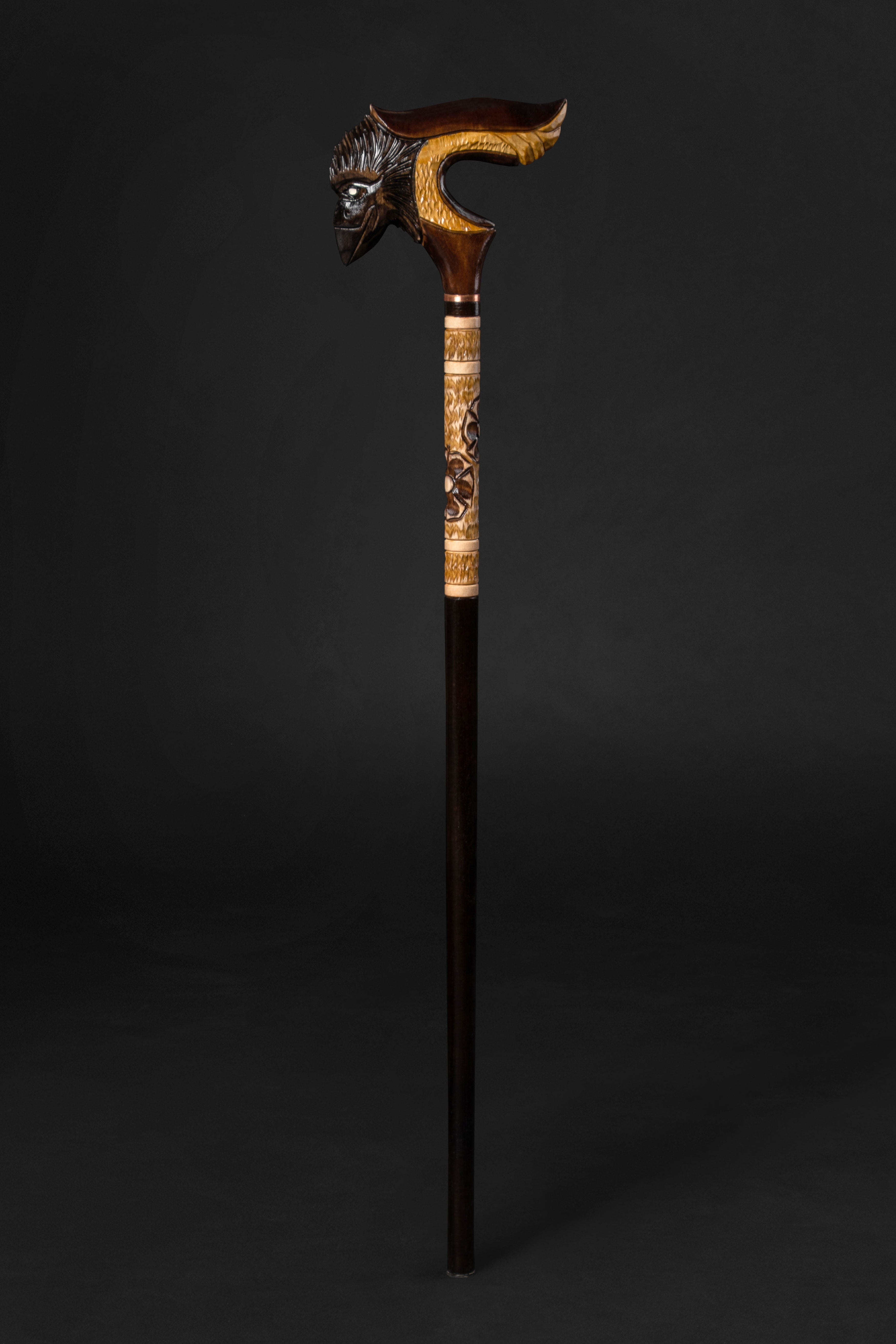 Custom Walking Cane Raven, Custom Made Canes Handcrafted | ART WALKING ...