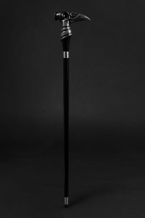 Black Crow Skull Walking Cane Walking Stick Goth Style | ART WALKING STICKS