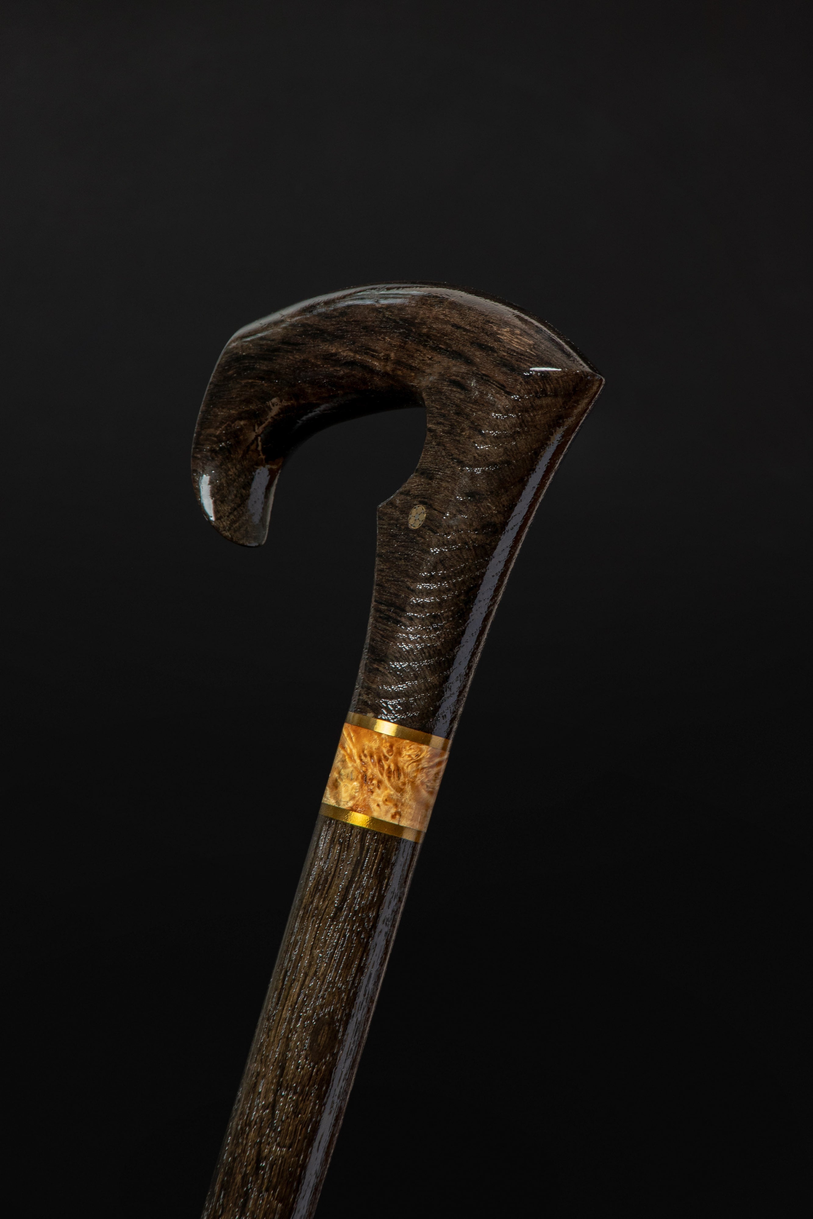 Elegant Exotic Wood Walking Cane, Handmade Burl Maple Wood Stick Moder