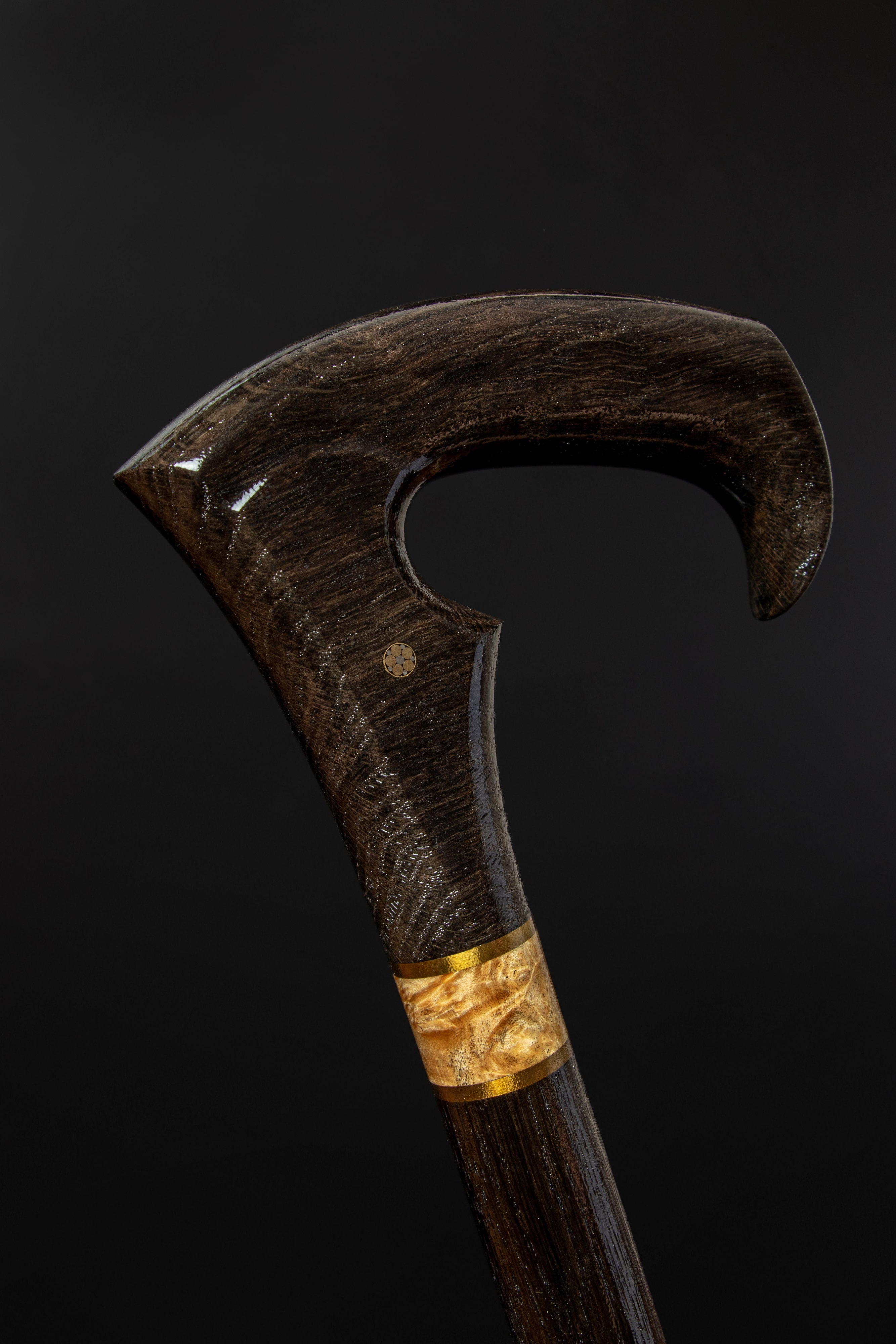 Elegant Exotic Wood Walking Cane, Handmade Burl Maple Wood Stick Moder