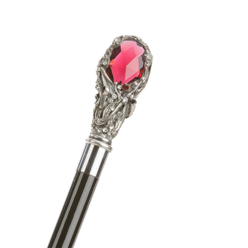 Antique Fancy Walking Stick Red Gem, Silver Presentation Cane | ART ...