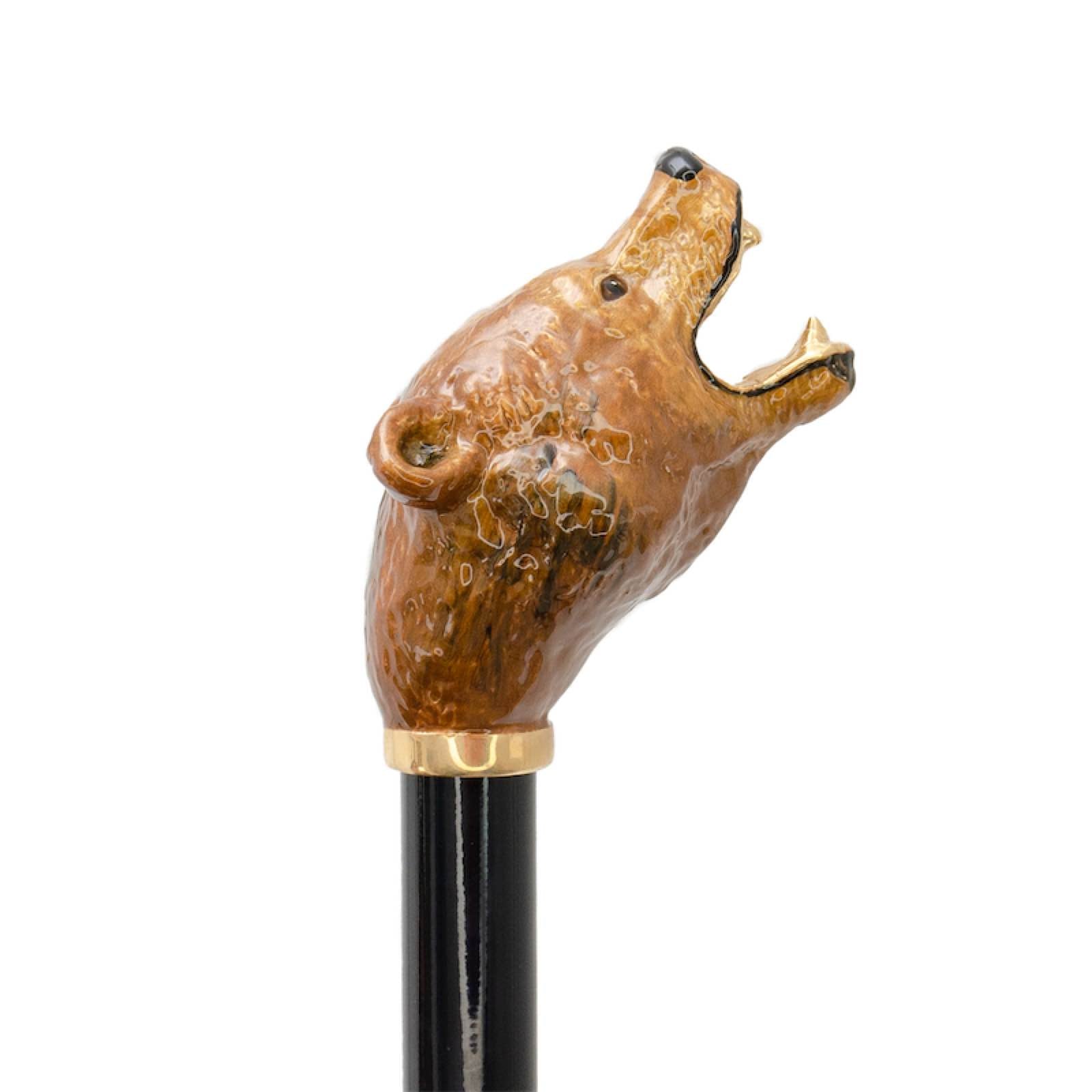 Fashionable Grizzly Bear Head Walking Stick, Designer Walking Stick ...
