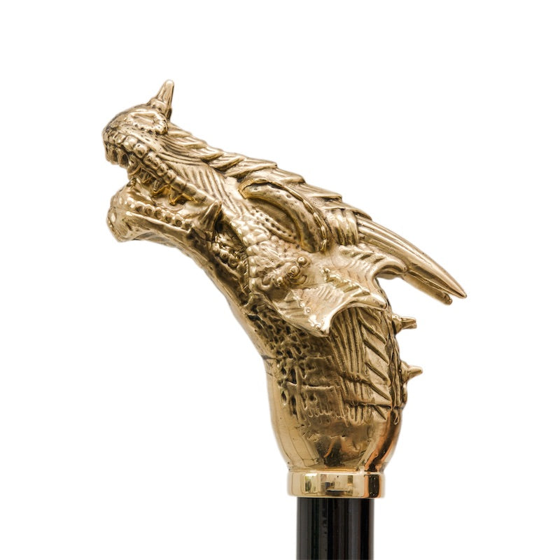 Gold Dragon Head Modern Walking Stick, Luxury Handmade Accessory | ART ...