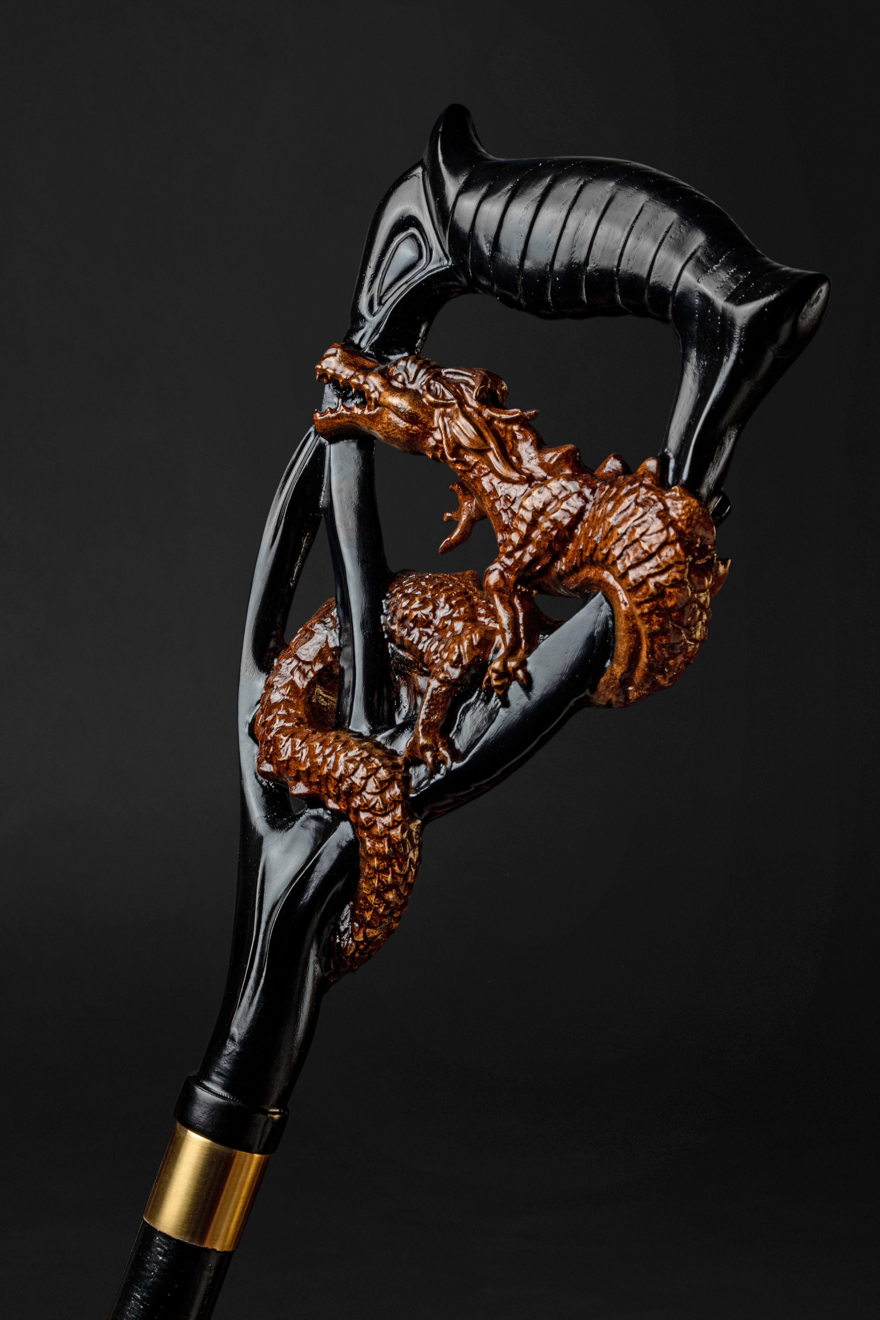 Unique Dragon Handle Walking Cane, Fashionable Wooden Walking Cane ...