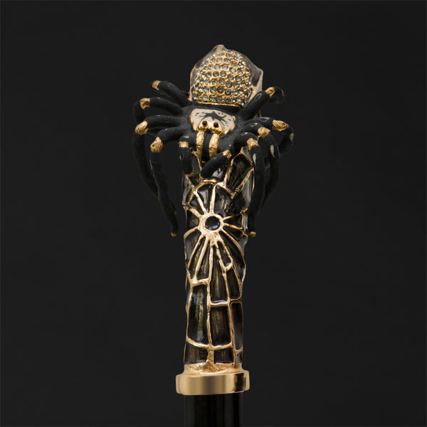 Designer Walking Cane, Spider Jeweler's Handle Crystals Swarovski®
